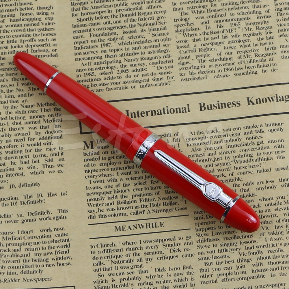 Deluxe Steel Jinhao 159 Blue And Silver Tri ediu Nib Sooth Fountain Pen ...