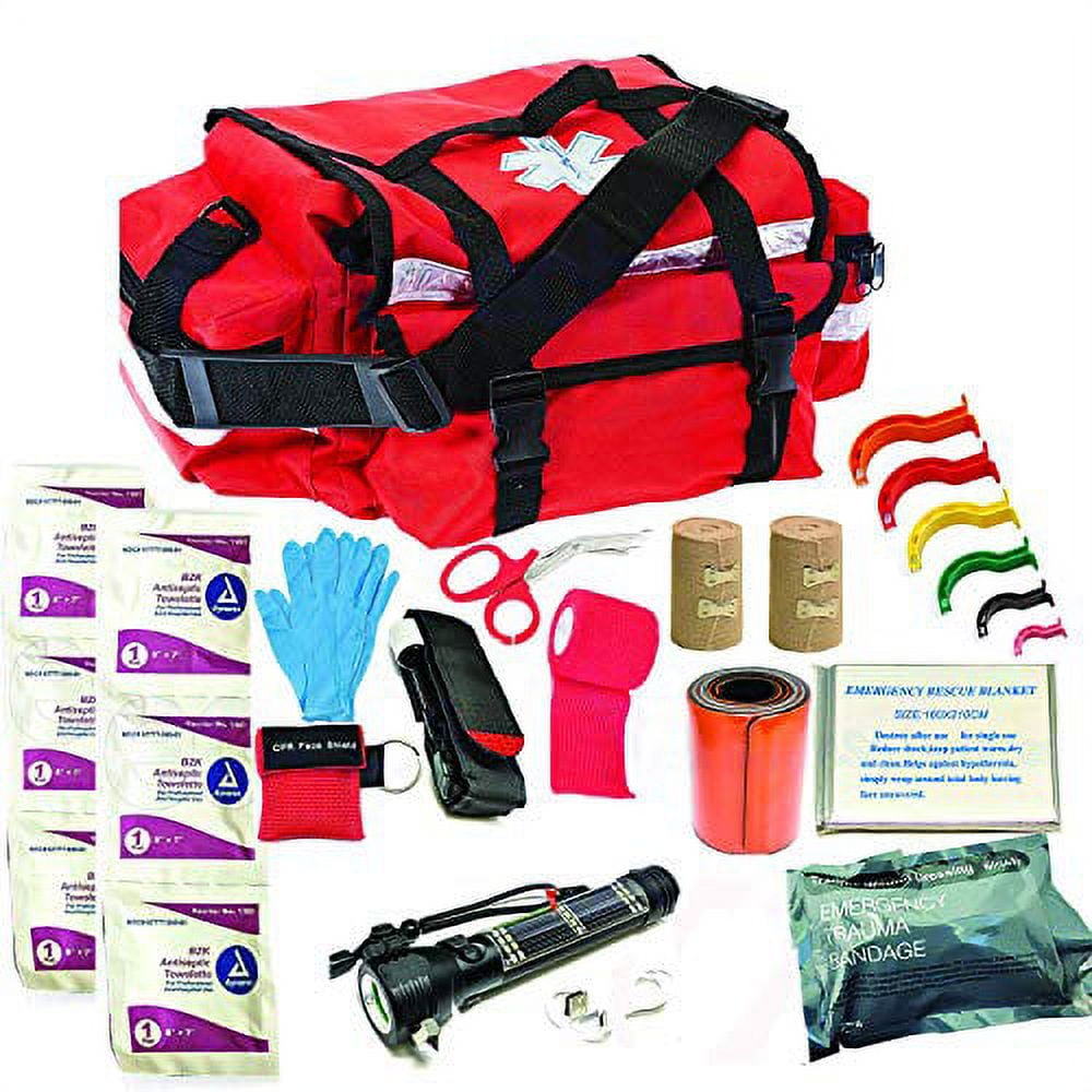 Deluxe Stocked Large EMT Trauma Bag First Aid Kit Medical EMS Emergency ...
