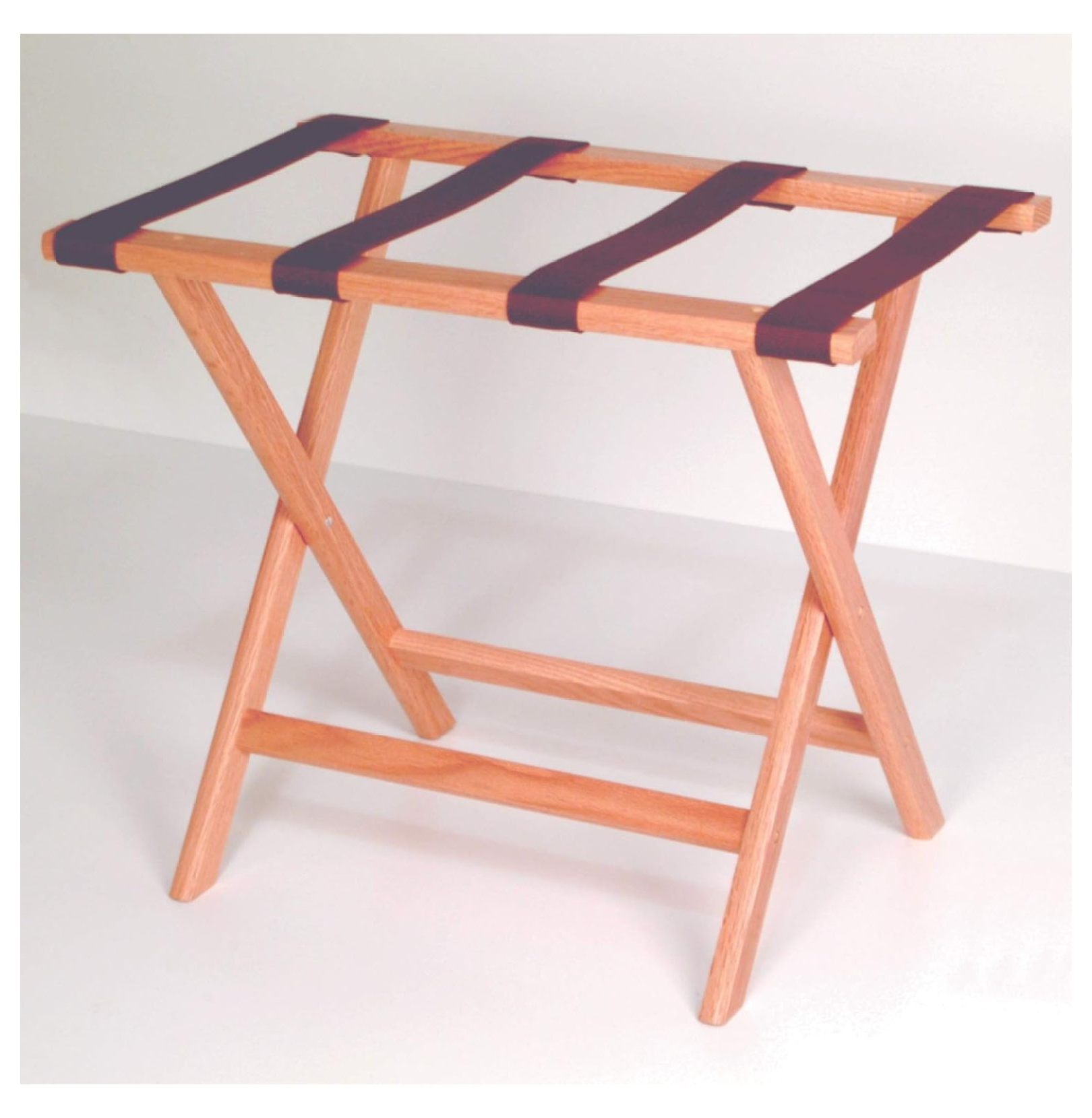 Deluxe Straight Leg Luggage Rack,Brown Straps, 20" H x 23.75" W x 15.5 ...