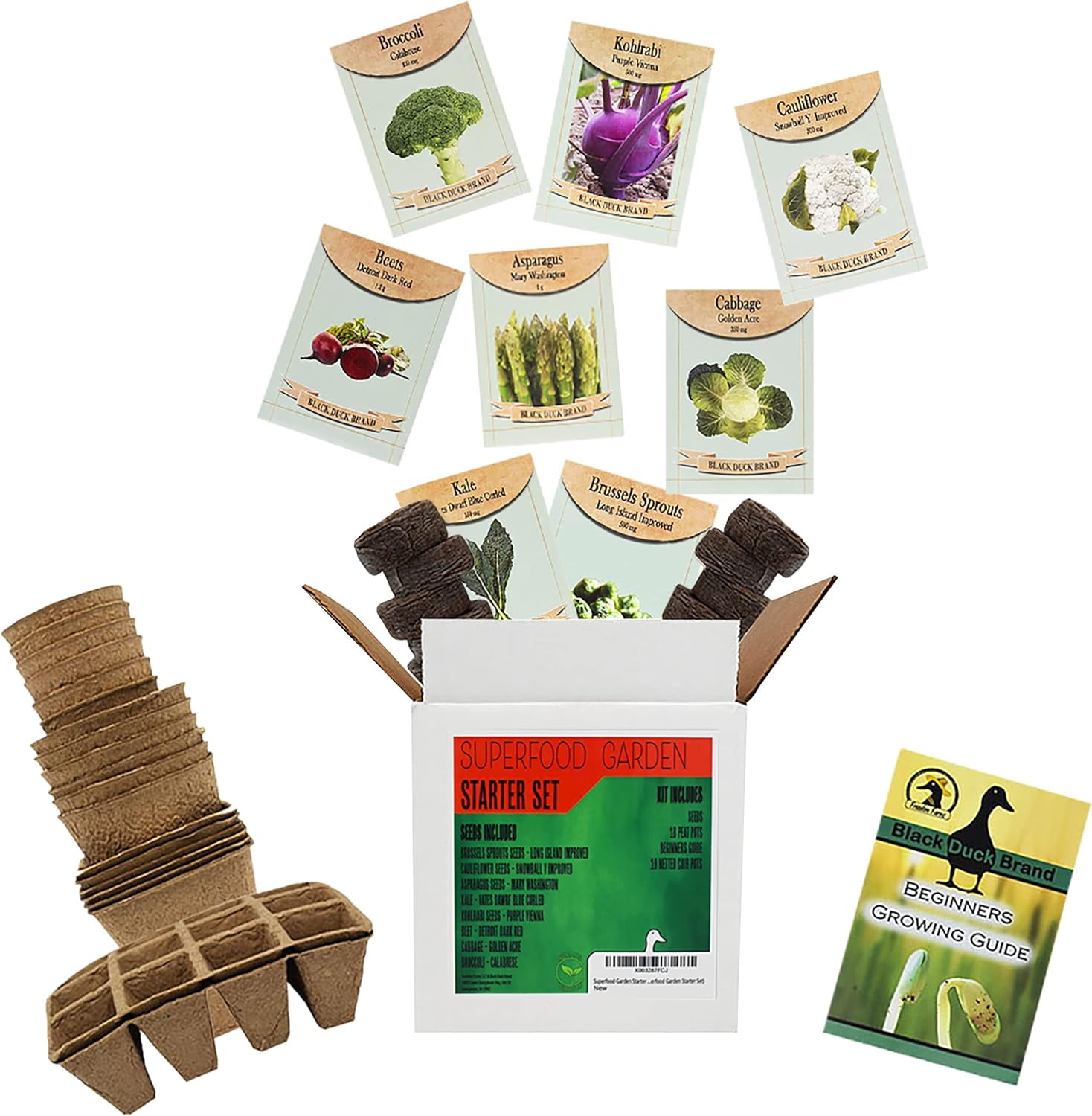 Deluxe Superfood Garden Starter Kit - Includes: Seeds, Peat Pots ...