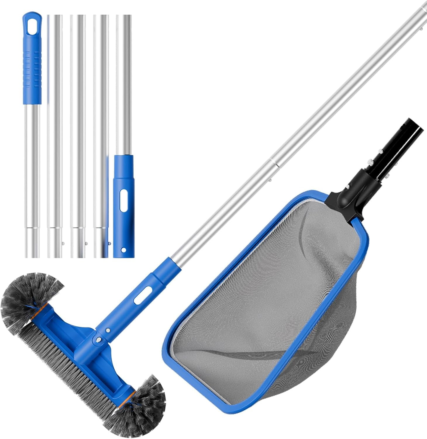 Deluxe Swimming Pool Cleaning Kit Including Half-Deep Fine Mesh Pool ...
