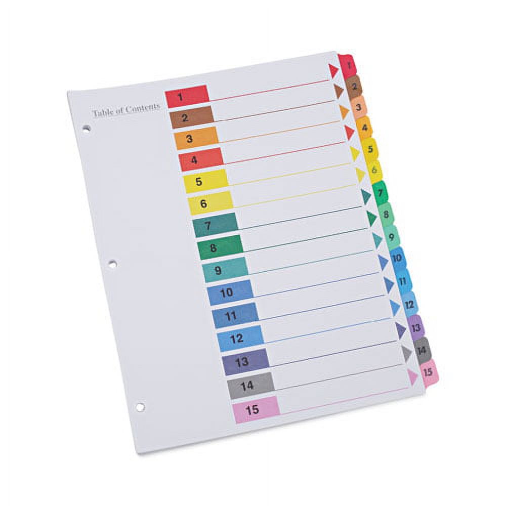 Deluxe Table Of Contents Dividers For Printers, 15-Tab, 1 To 15; Table ...