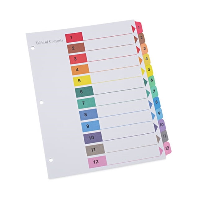 Universal One Table of Contents Divider,12-Tab,PK6 UNV24806 - Walmart.com