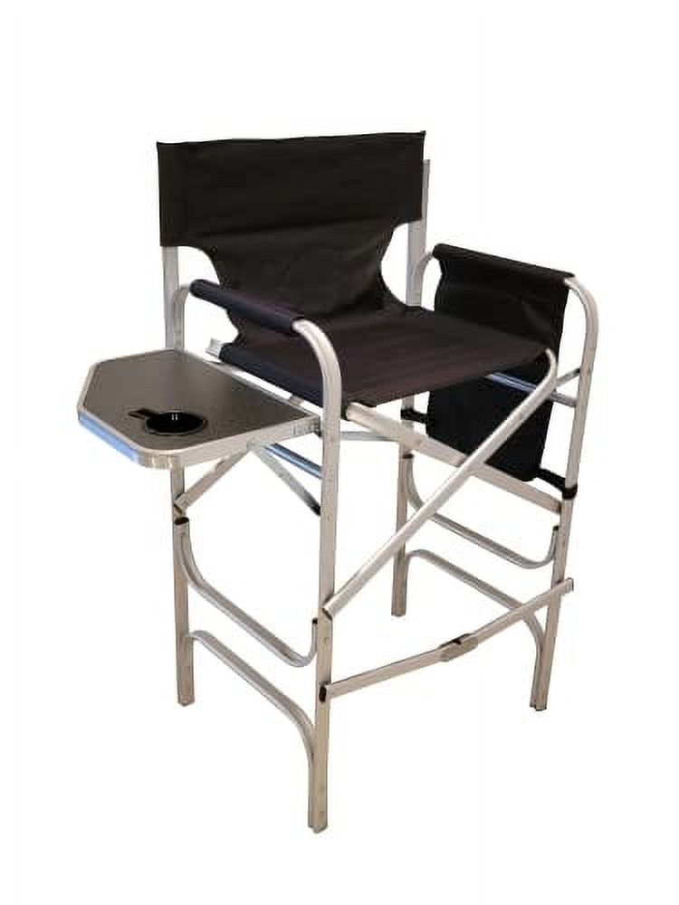 Deluxe Tall Folding Directors Chair, Foldable Makeup Chair with Side ...