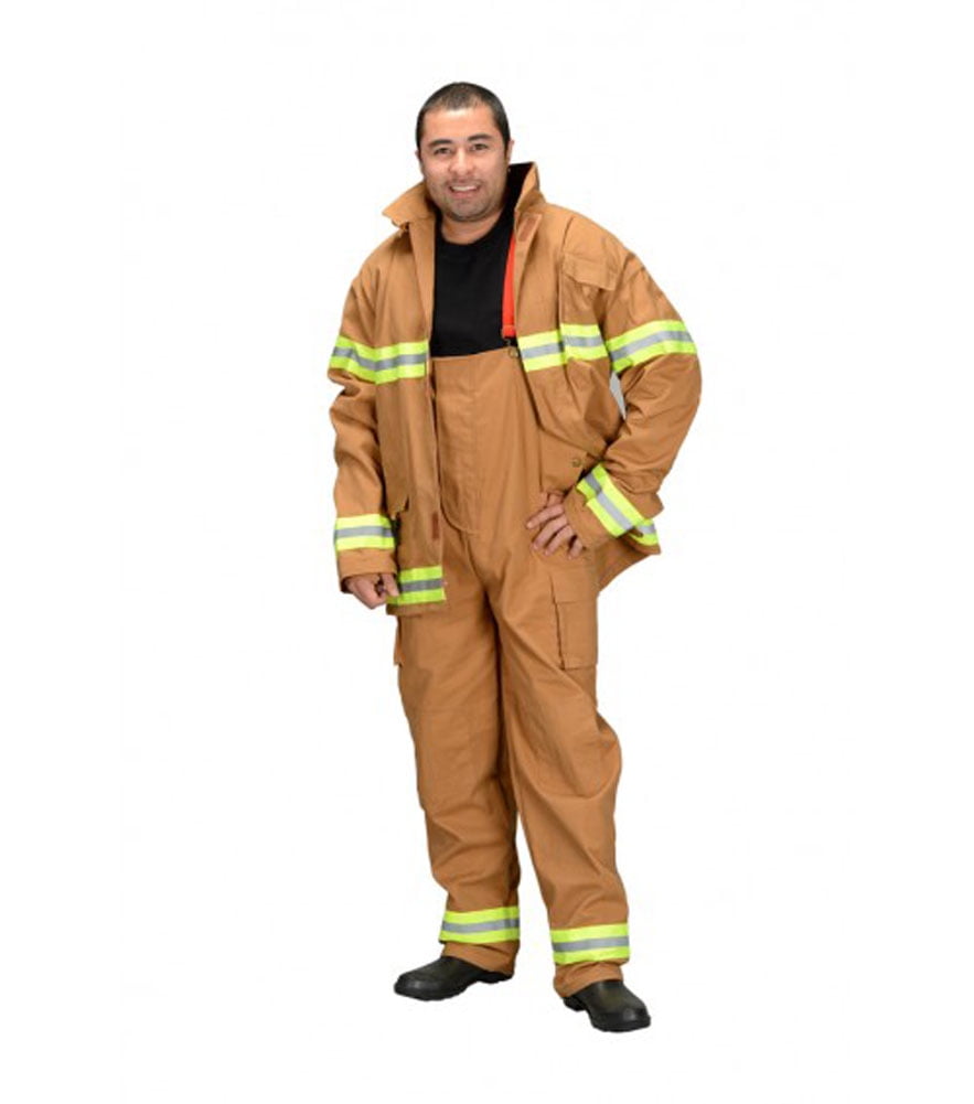 Deluxe Halloween Fireman Costume, Tan Firefighter Suit with Jacket for ...