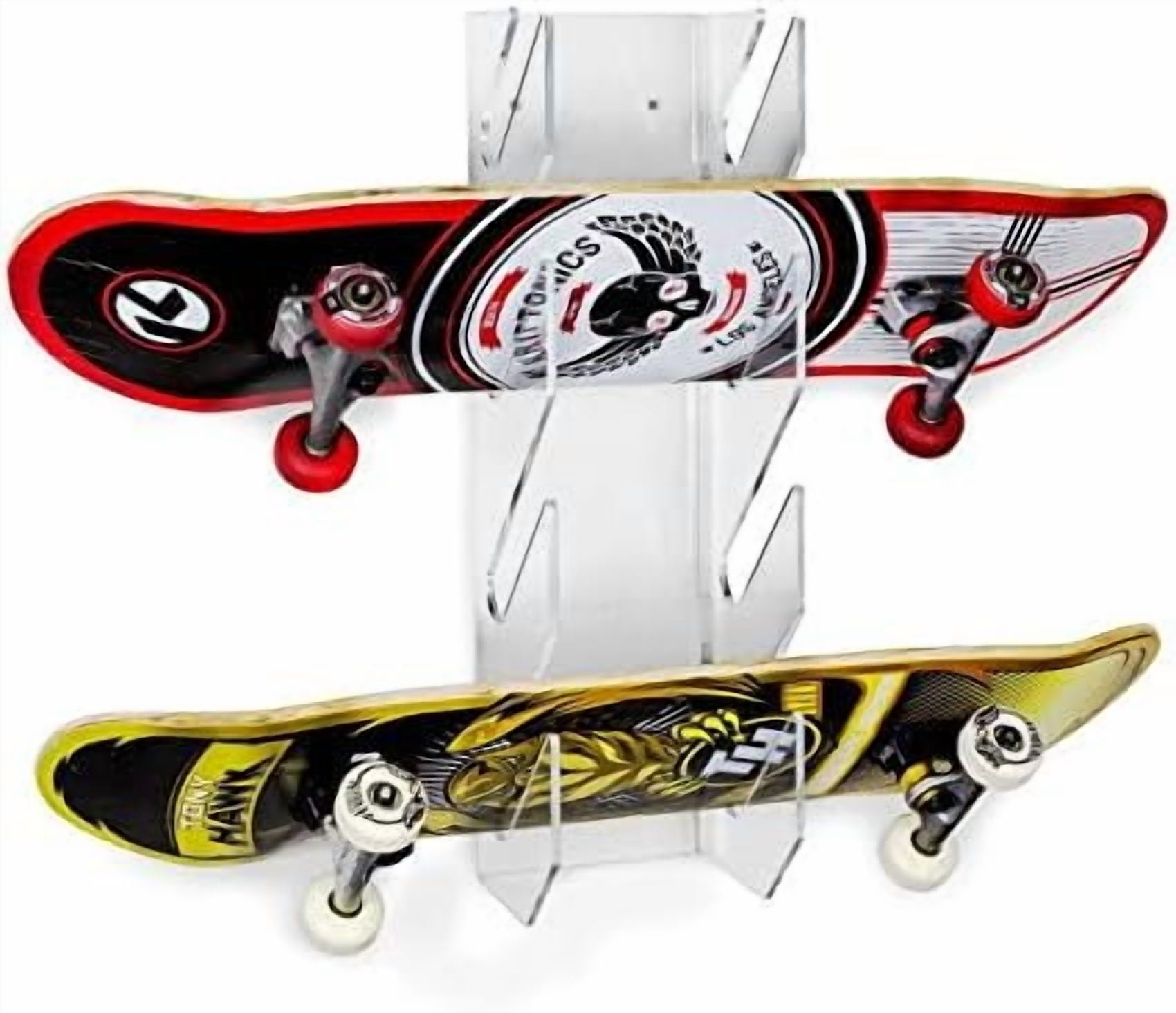 Deluxe Tier Skateboard Storage Display Rack - Invisible Clear Acrylic ...