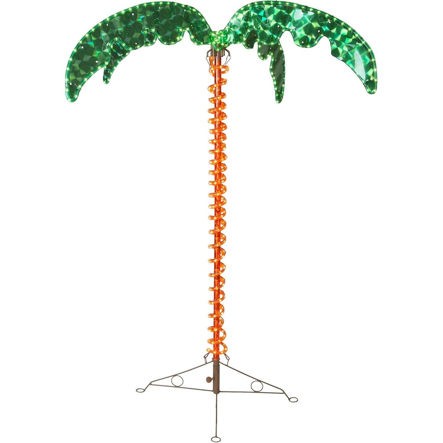 Deluxe Tropical LED Rope Light Palm Tree with Lighted Holographic Trunk ...