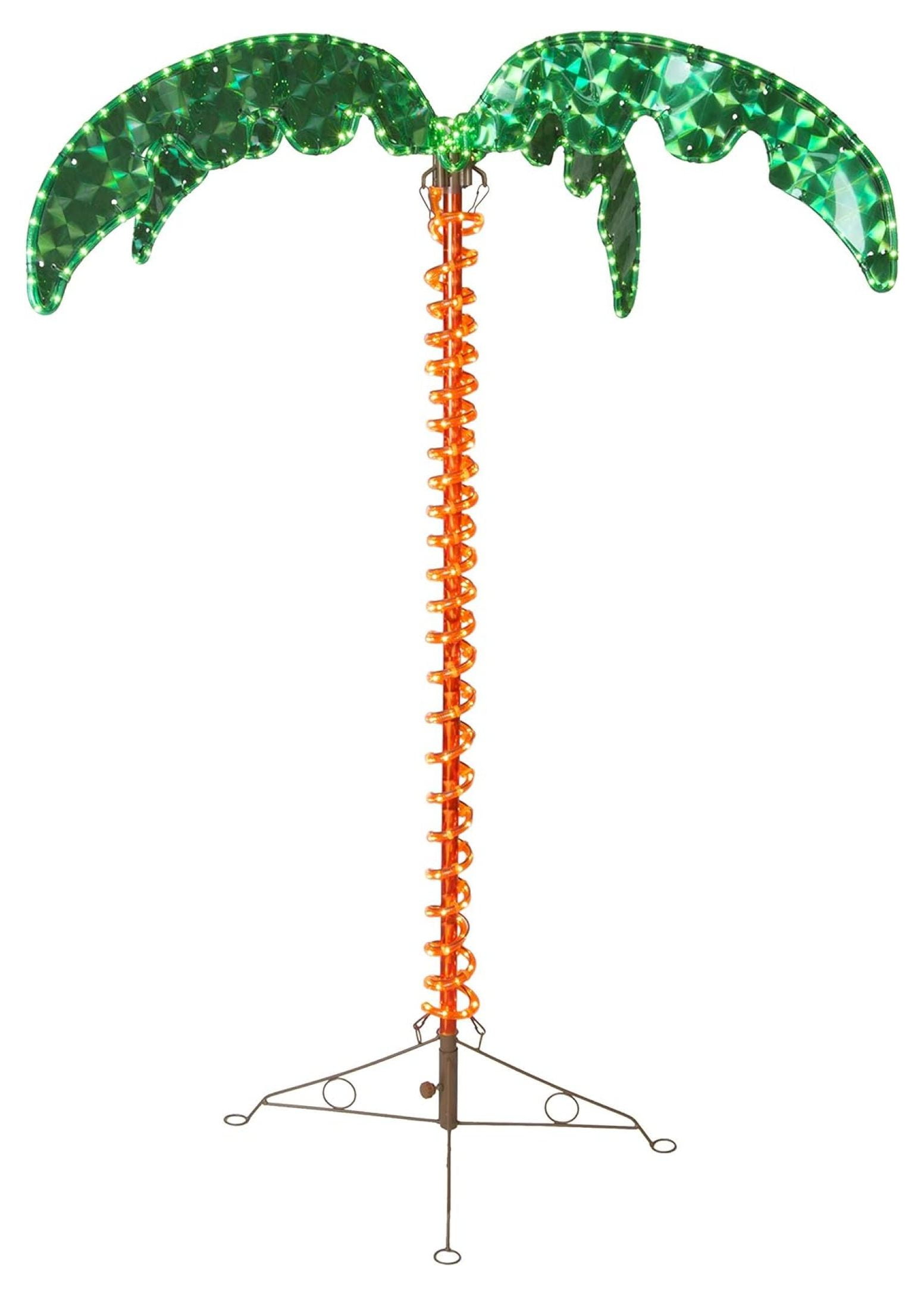 Deluxe Tropical LED Rope Light Palm Tree with Lighted Holographic Trunk ...