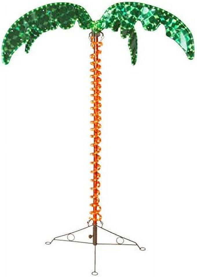 Deluxe Tropical LED Rope Light Palm Tree with Lighted Holographic Trunk ...