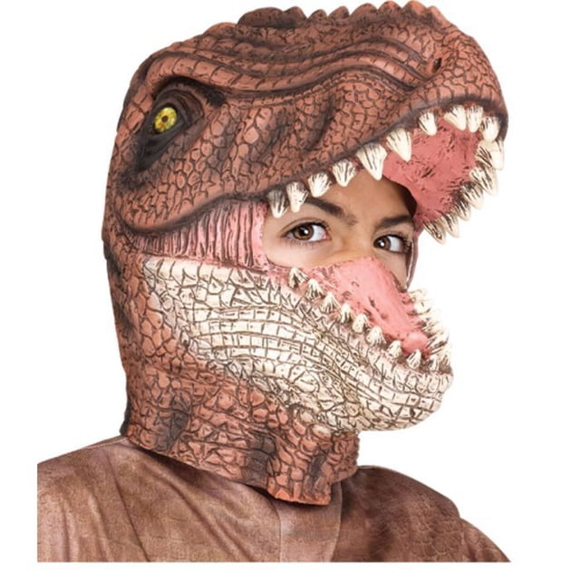 Deluxe Tyrannosaurus T-Rex Latex Full Dinosaur Mask Adult Halloween ...