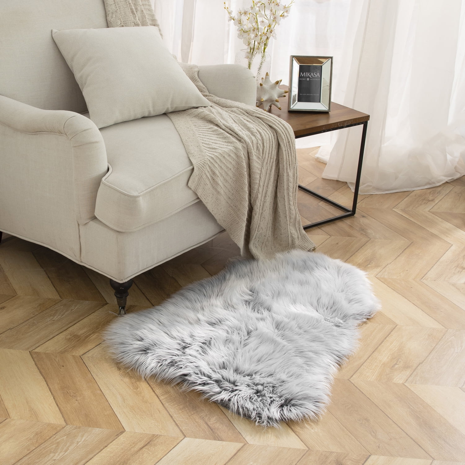 Phantoscope Plush Ultra Soft Faux Sheepskin Fur Shag Area Rug 2x3 Feet ...