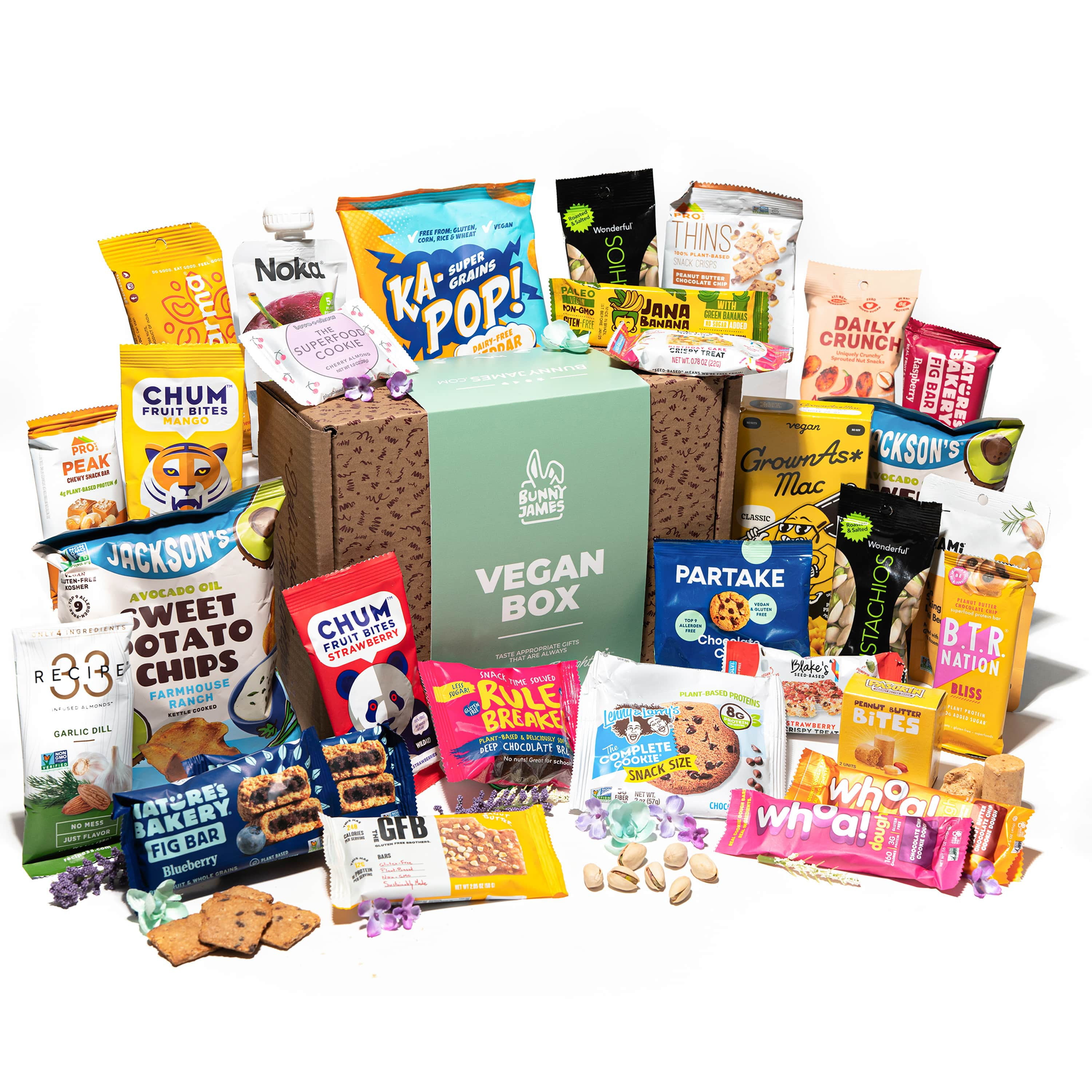 Deluxe Vegan Snack Box, Cookies, Protein, Fruit, Nuts, Bars, Chips ...