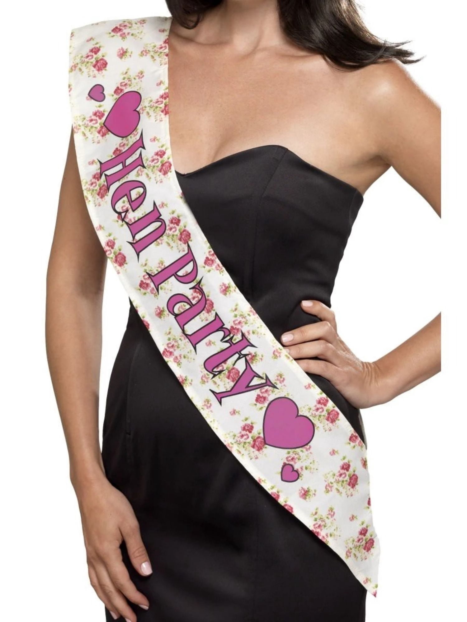Deluxe Vintage Hen Party Sash Adult Pink Stag Costume One Size Female ...