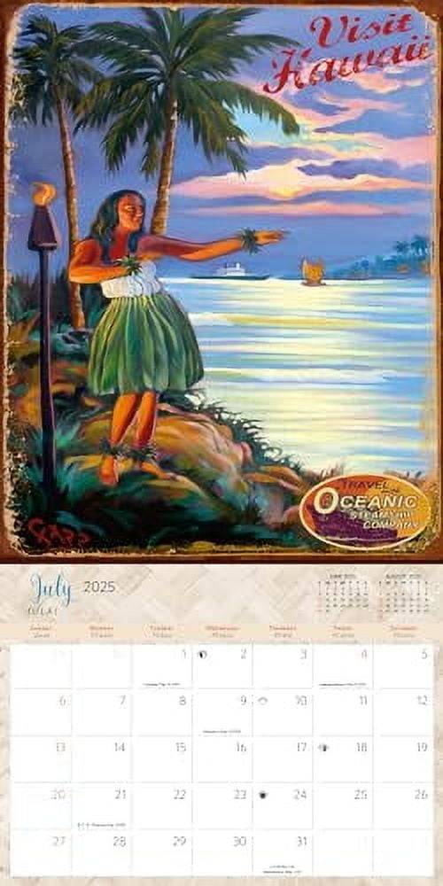 Deluxe Wall Calendar 2025 Vintage Hawaii - Vintage Art of Rick Sharp - 2025 wall calendar 12 ...