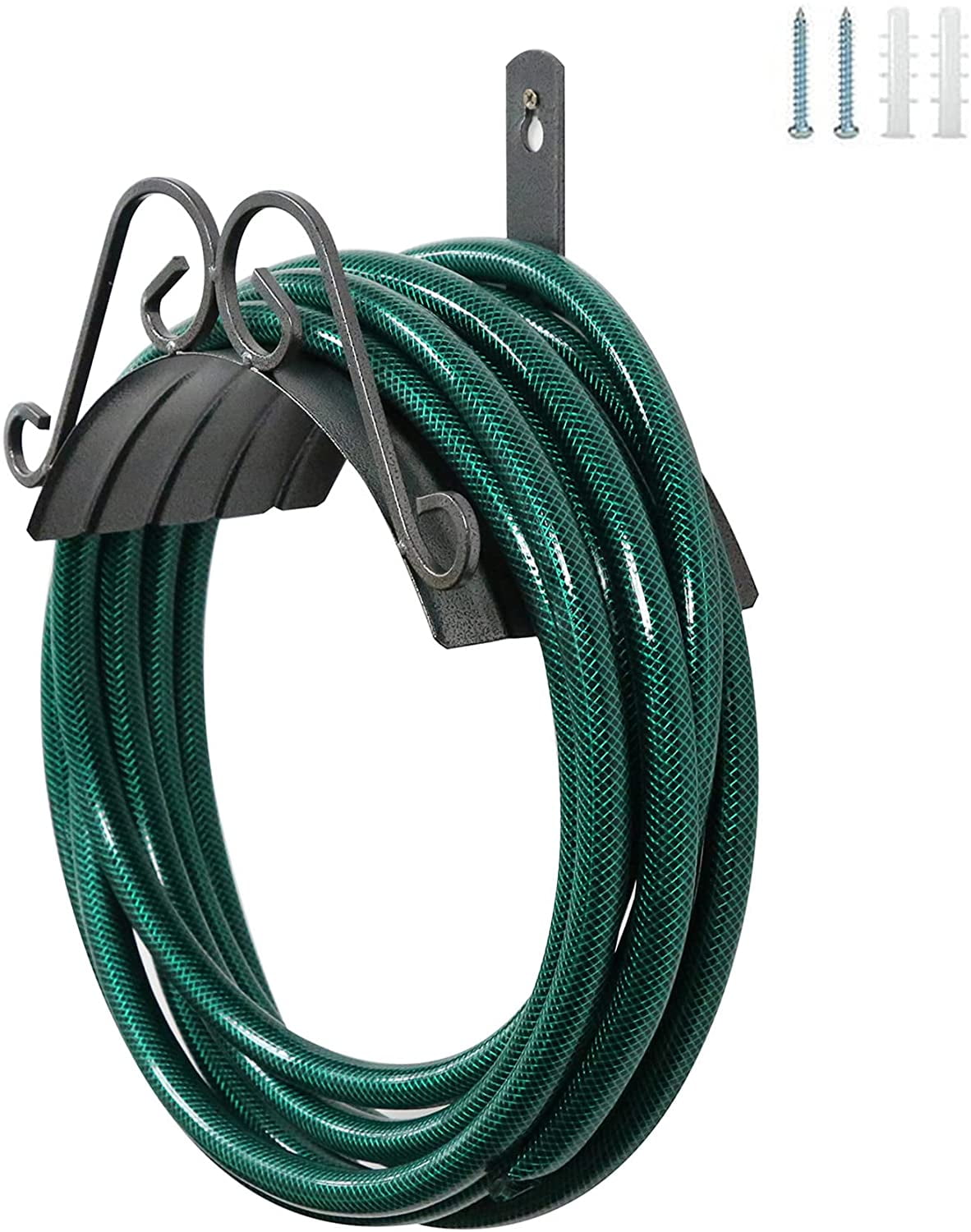 Eastrans Heavy Duty Deluxe Wall Mount Garden Hose Hanger, Outdoor Metal ...