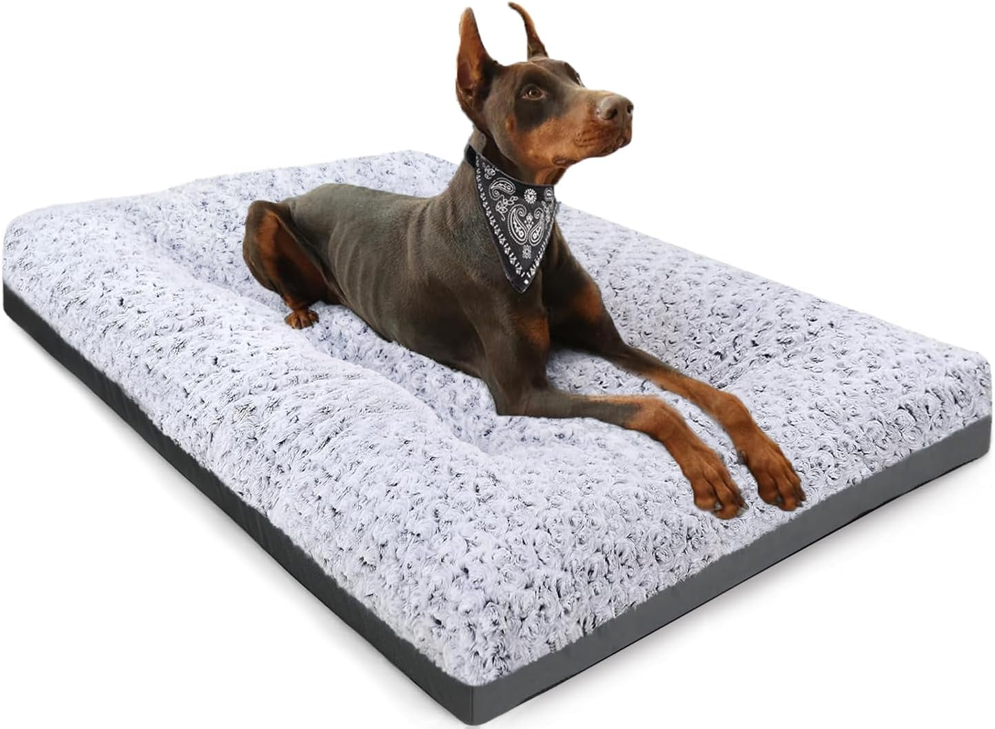 Deluxe Washable Dog Bed for Large Dogs Dog Crate Mat 35 Inch Comfy ...