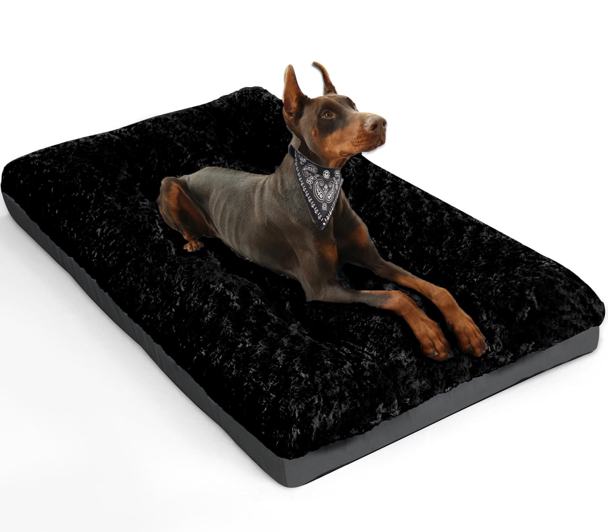 Deluxe Washable Dog Bed for Large Dogs Dog Crate Mat 36 Inch Comfy ...
