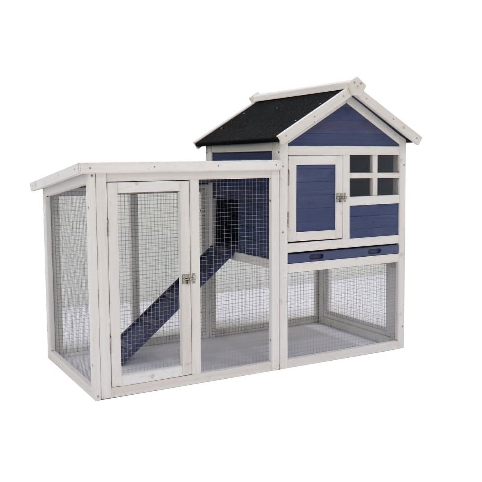 Deluxe Wooden Chicken Coop Hen House Rabbit Wood Hutch Poultry Cage ...