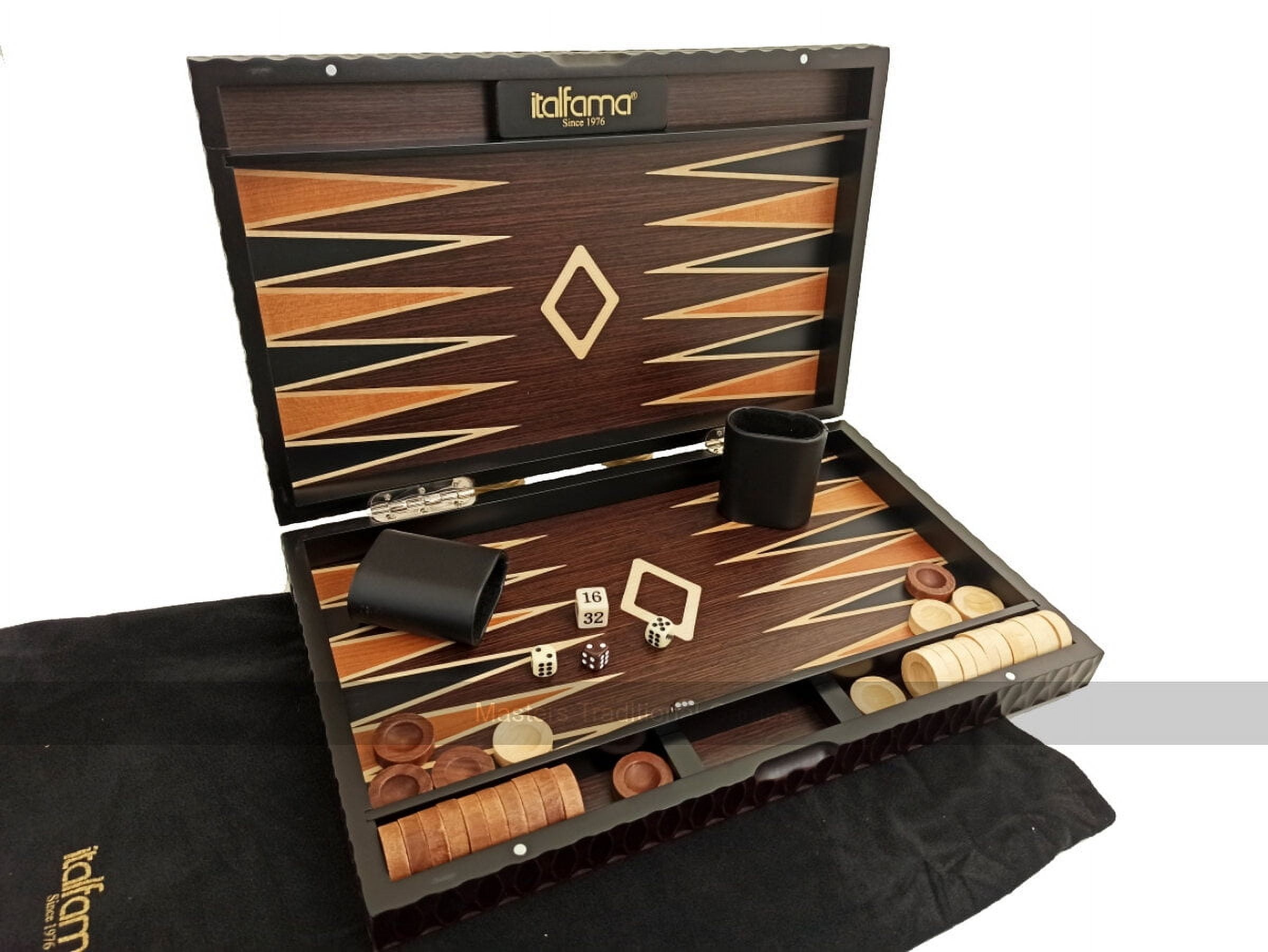 Deluxe Wooden Hand-Carved 15-inch Backgammon Set by Italfama - Walmart.com