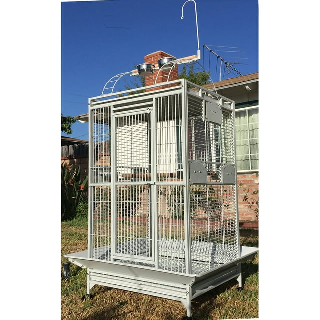 Deluxe X Large Wrought Iron Bird Cage Play Top Double Ladder Toy