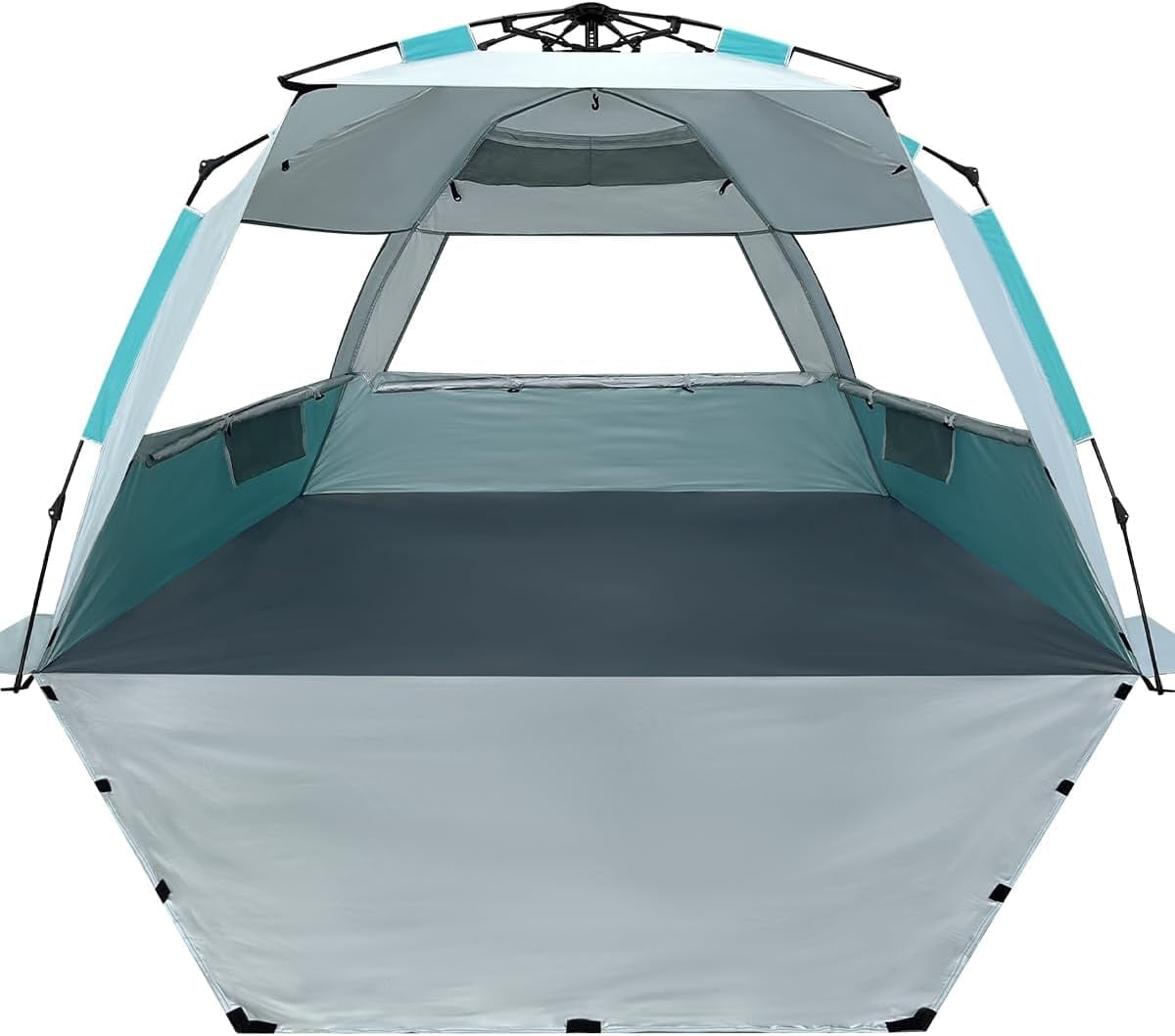 Deluxe XL Pop Up Beach Tent Sun Shade Shelter for 3-4 Person, UV Protection, Extendable Floor ...