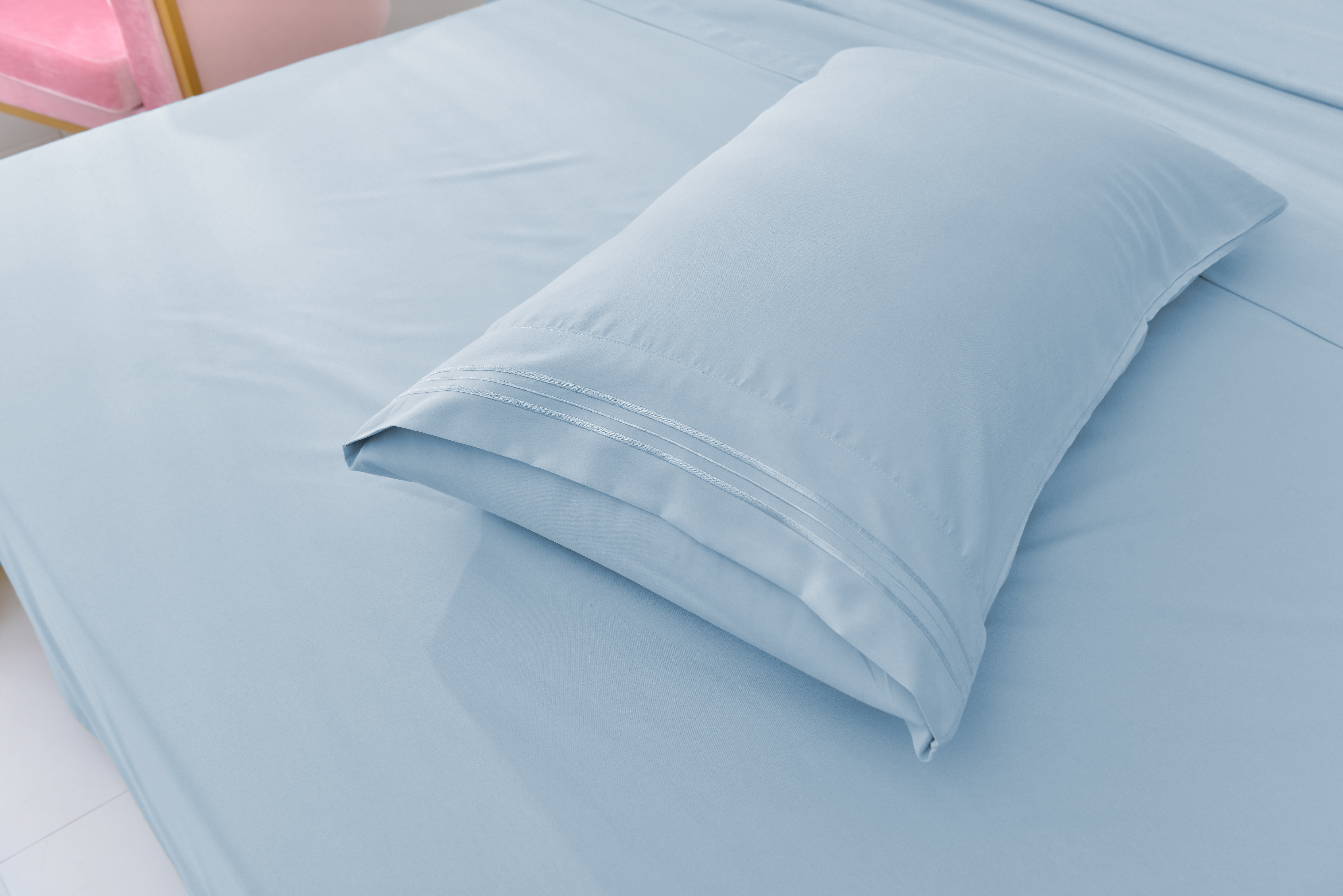 Deluxe2000 Series Soft Bamboo Derived Rayon Sheet Sets-King Light Blue ...