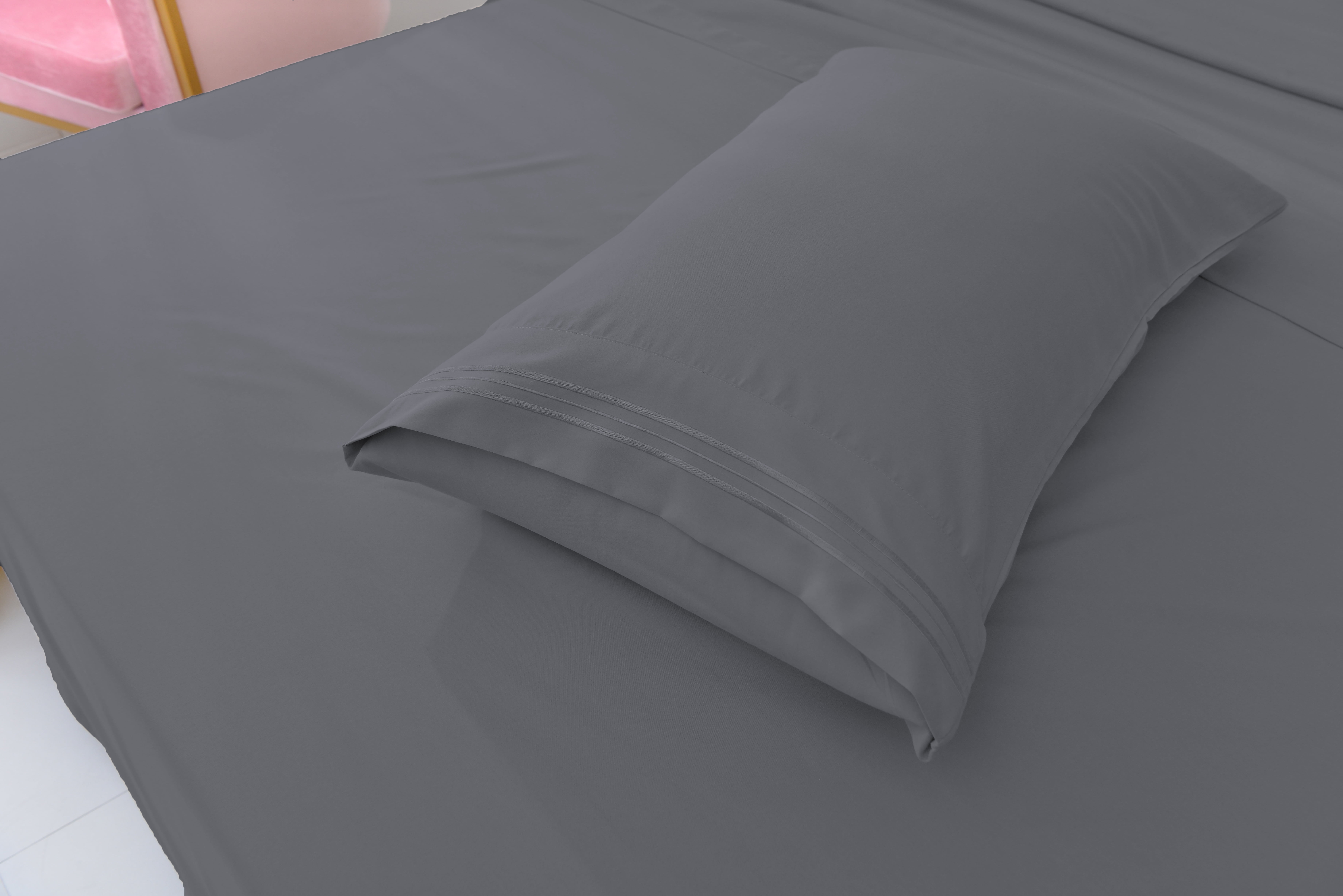 Deluxe2000 Series Soft Bamboo Derived Rayon Sheet Sets-Queen Gray ...