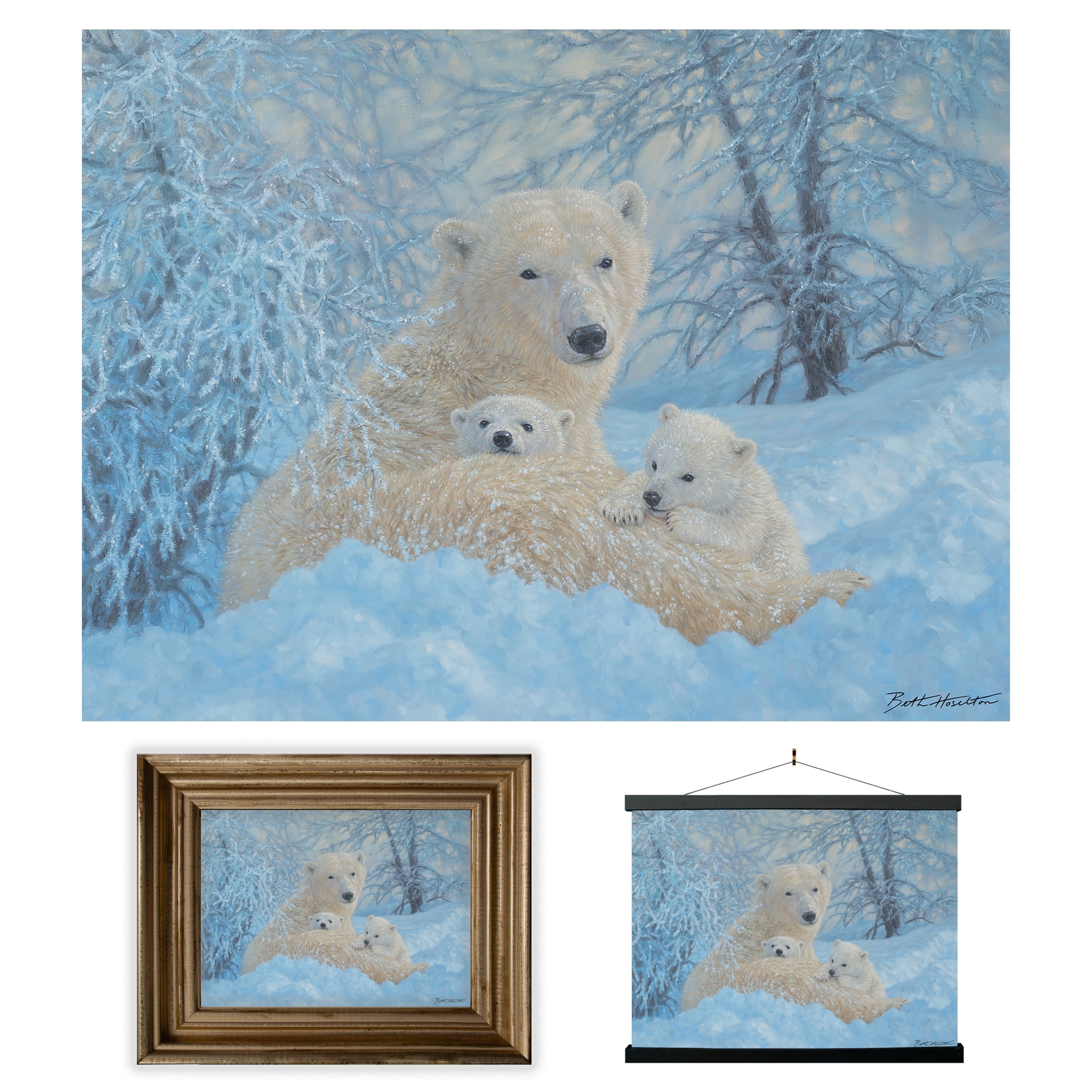 Deluxebase 3D LiveLife Lenticular Wall Art – Northern Family Polar Bear ...