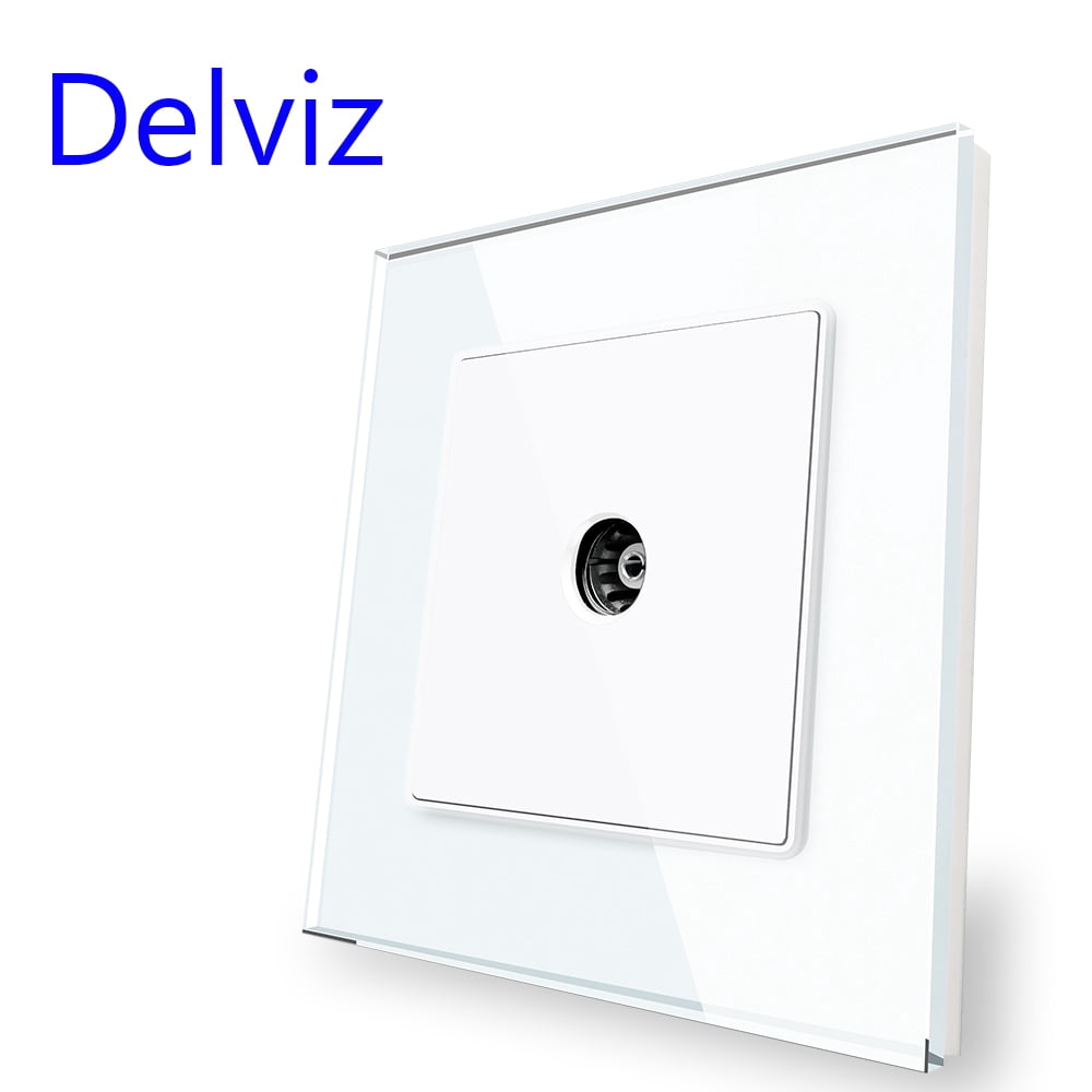 Delviz Duro Wall Switch with White Glass Panel, 16A Power Outlet, 1 ...