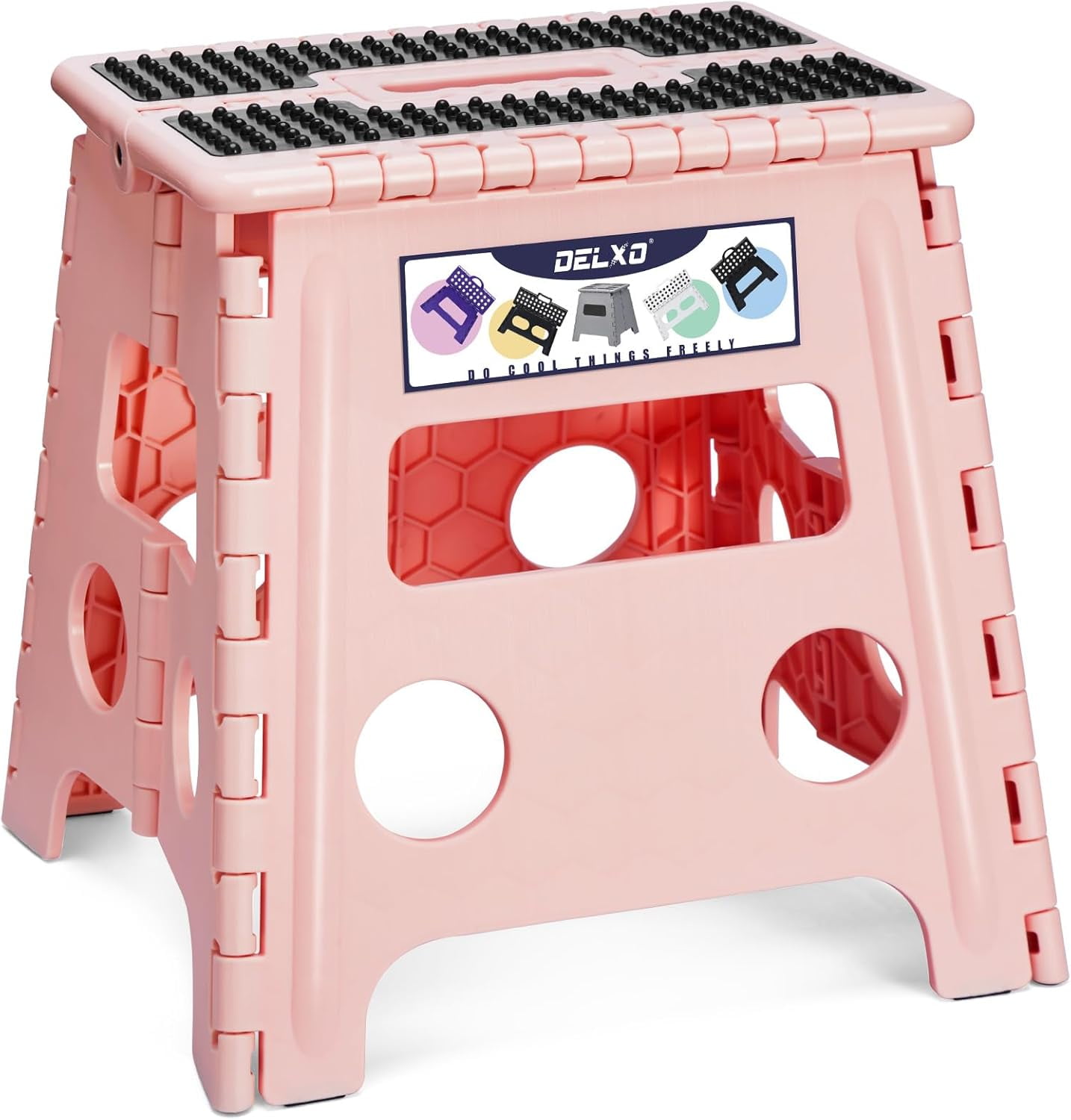 Delxo Folding Step Stool 13 Inch,Non-Slip Foldable Stools for Kids ...