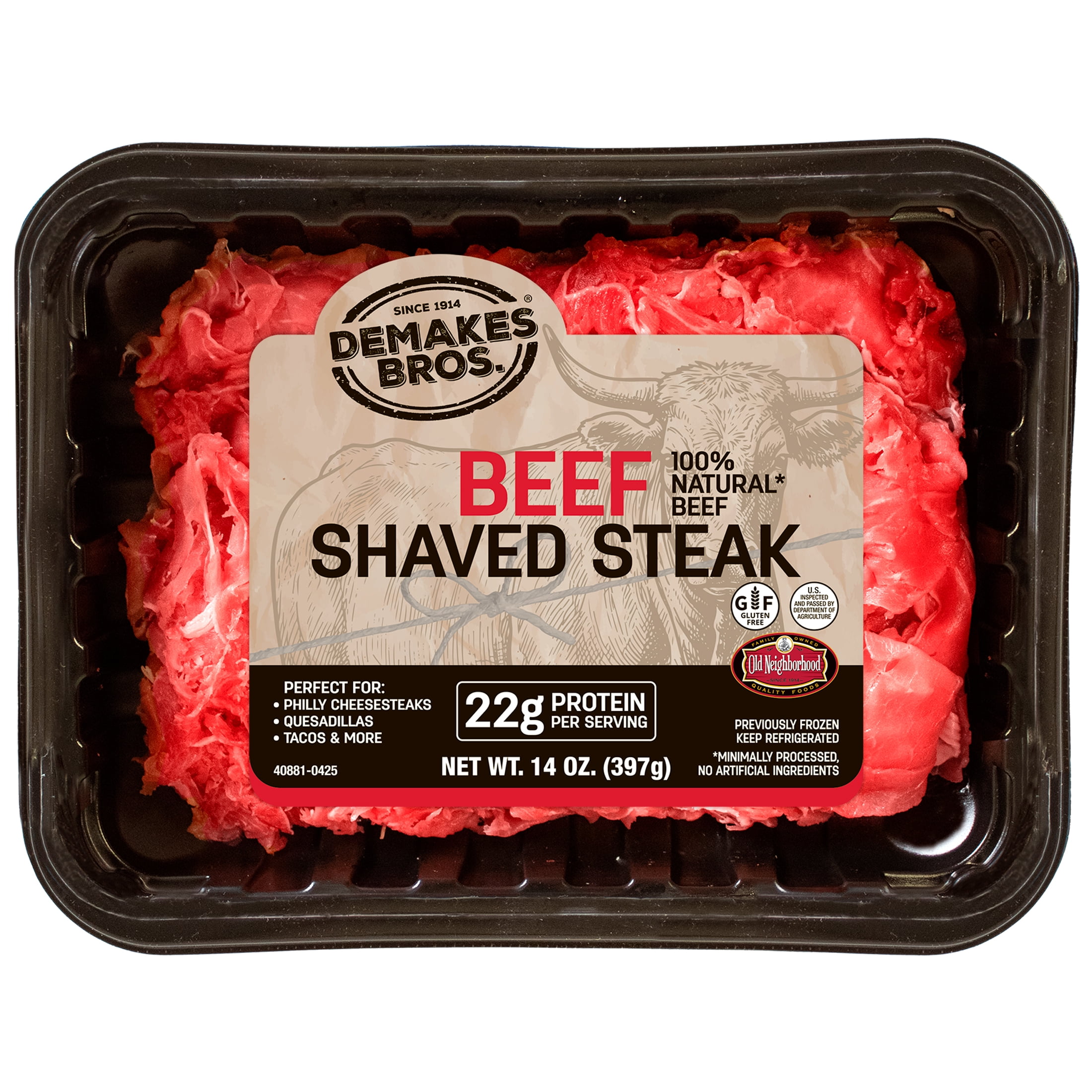 Demakes Bros., 100% Gluten Free, Beef Shaved Steak, 14oz Tray - Walmart.com