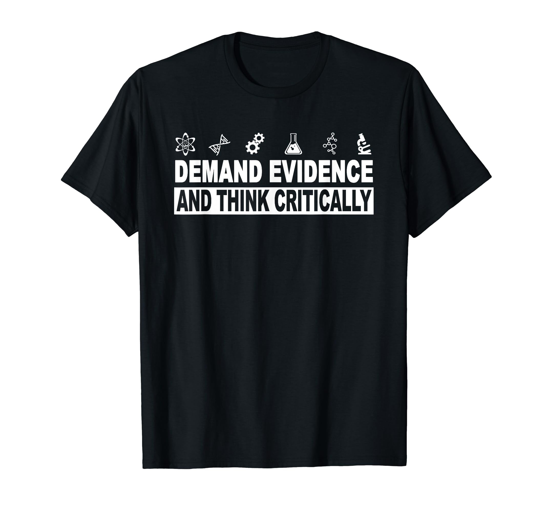 Demand Evidence And Think Critically Science Vintage Men Retro T-Shirt ...