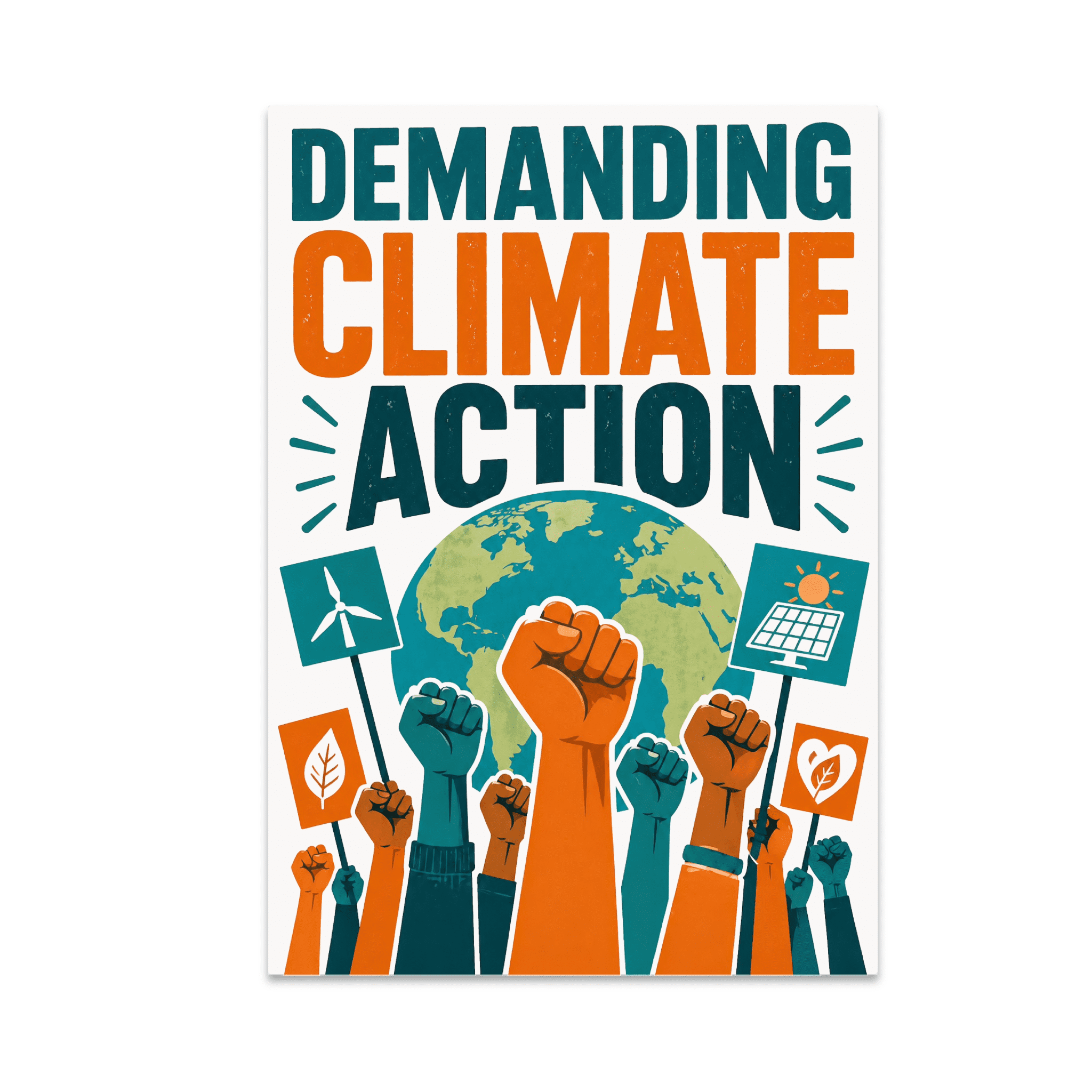 Demanding Climate Action Poster - Climate Activist - 13x19 Poster Print ...