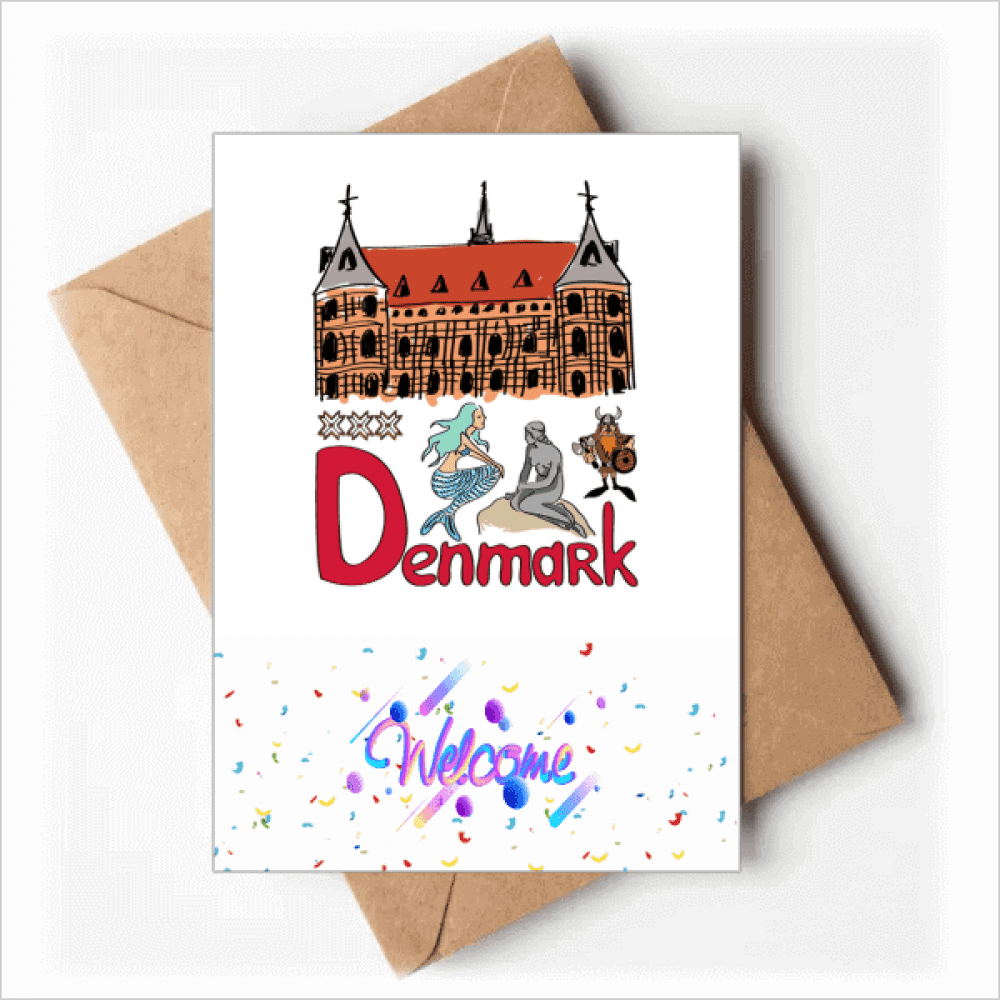 Demark National symbol Landmark Pattern Welcome Back Greeting Cards ...