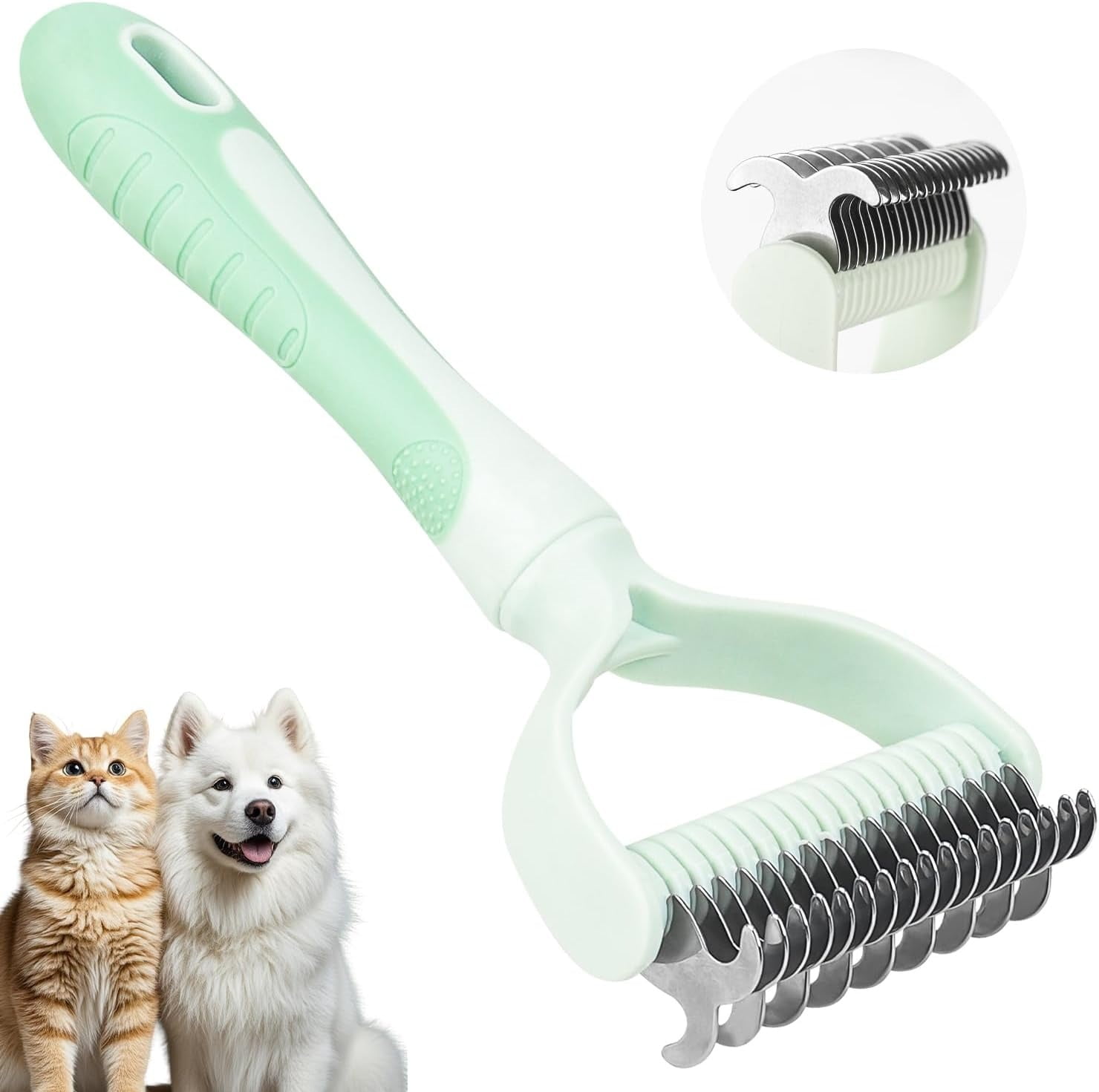 Dematting Comb for Dog and Cat, 2 In 1 Double Sided Pet Grooming Brush ...