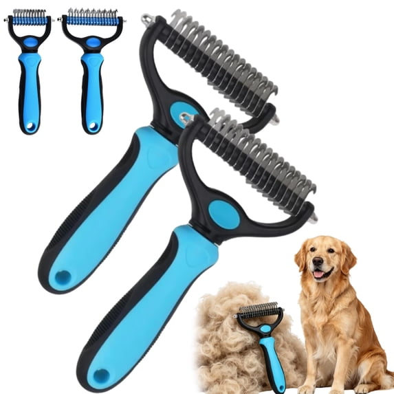Dematting Comb for Dogs and Cats, Professional Double-Sided Stainless ...
