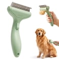 Dematting Comb for Dogs and Cats, Self-Clean Dematting Comb Undercoat ...