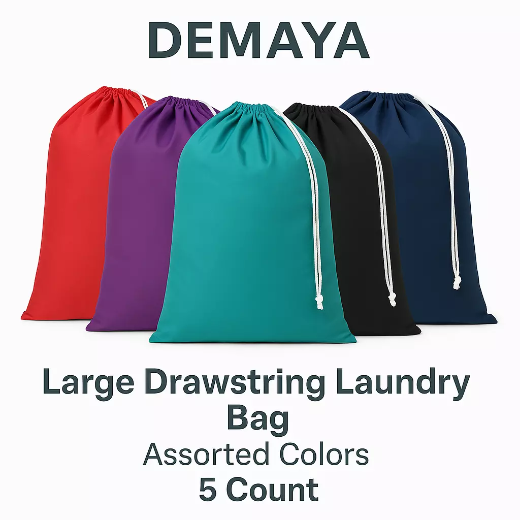 Demaya Large Drawstring Laundry Bag Assorted Colors, 5 Count - Walmart.com