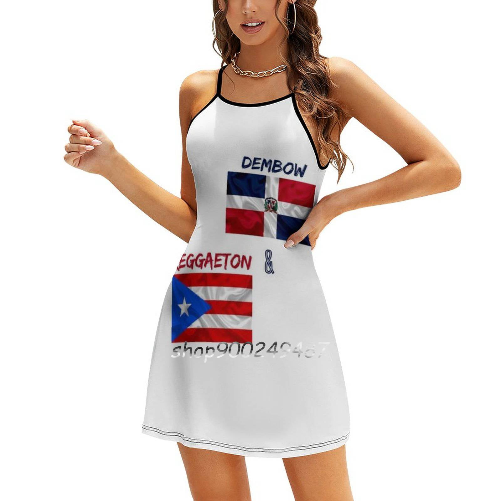 Dembow & Reggaeton Sweetheart Knot Flared Dress Fashion Design Large ...