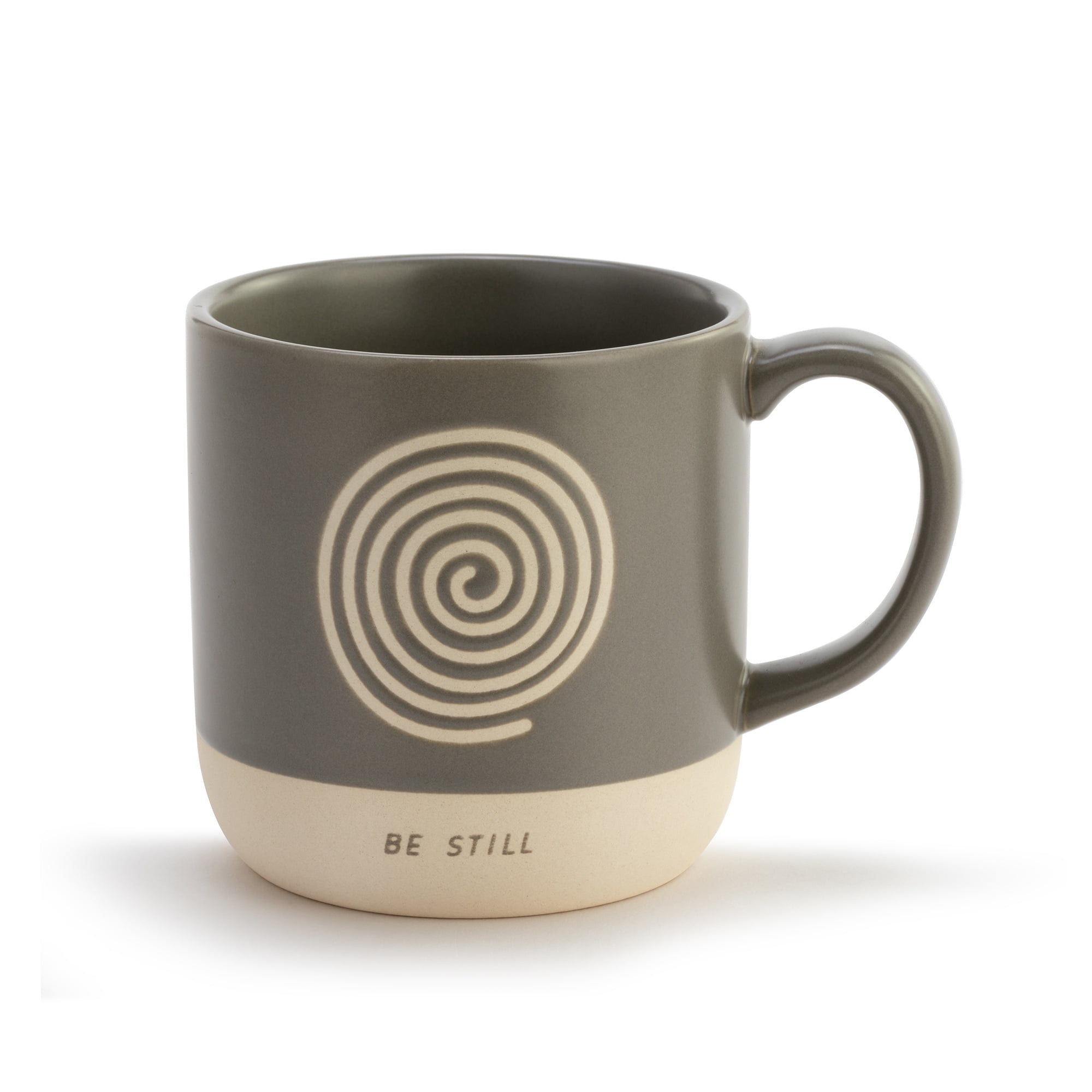Demdaco Be Still Slate Grey 16 ounce Ceramic Stoneware Meditation ...