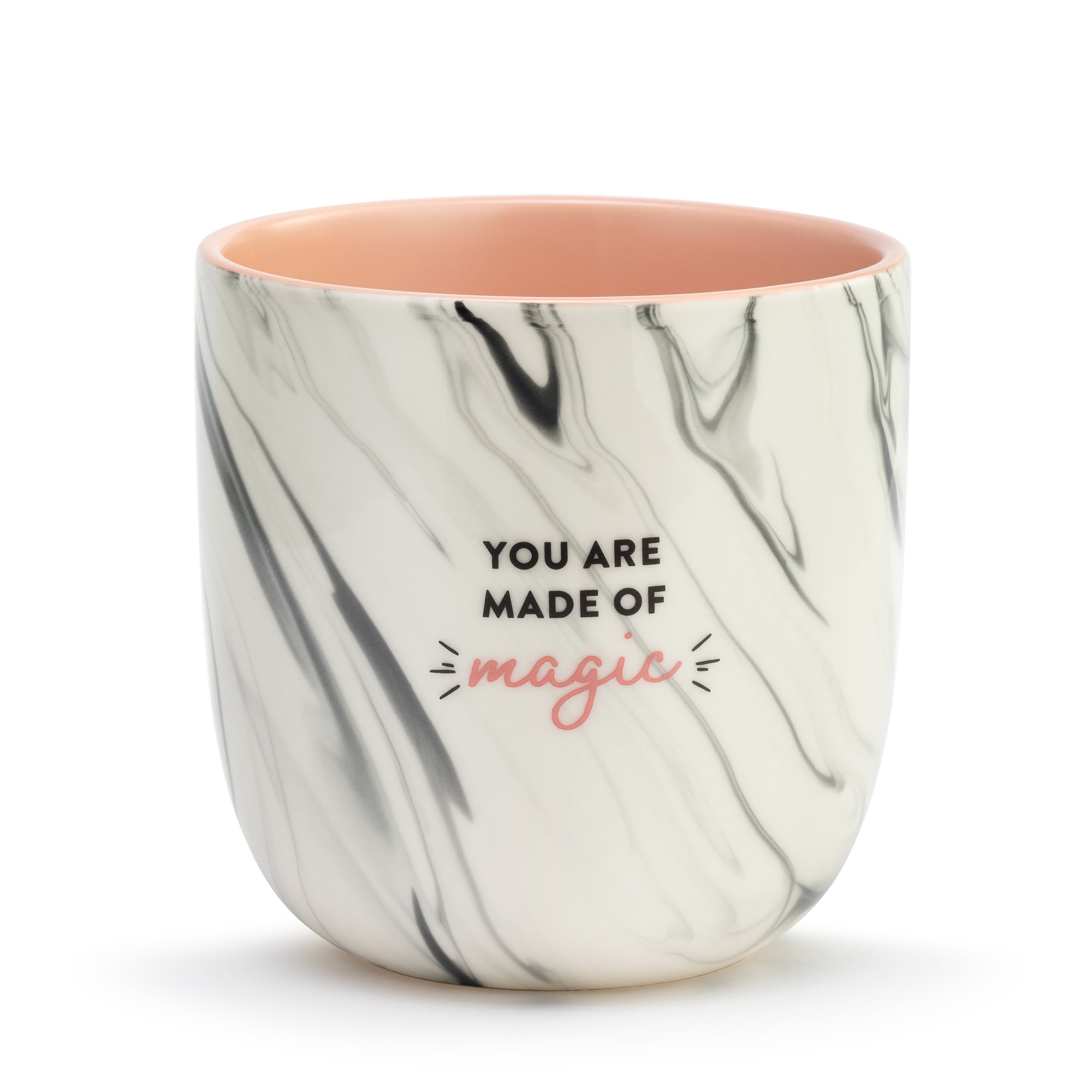 Demdaco Made of Magic Marbled White 6 inch Ceramic Stoneware Cachepot ...