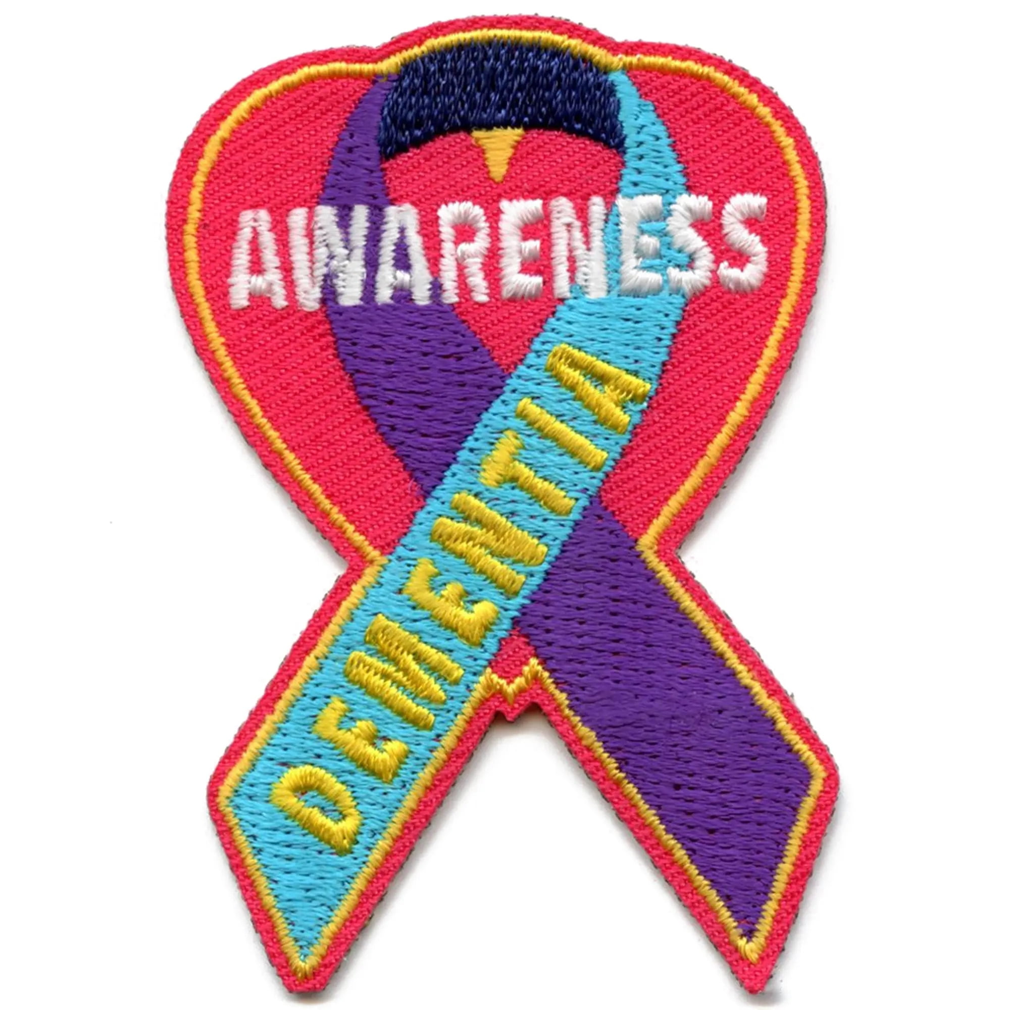 Dementia Awareness Ribbon Patch With Heart Embroidered Iron On ...