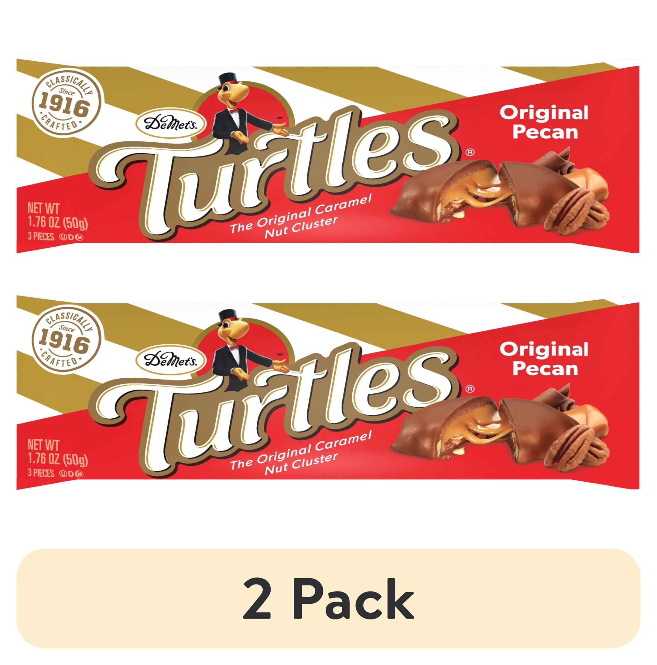 (2 pack) DeMet's Turtles, Original Milk Chocolate Pecan Bar, 1.76 oz - Walmart.com