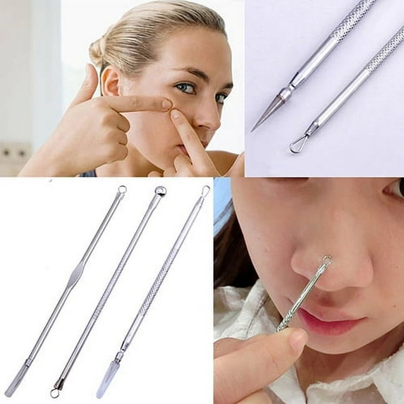 Demete 3PCS Double Ended Acne Extractor Blackhead Remover Skin Care ...