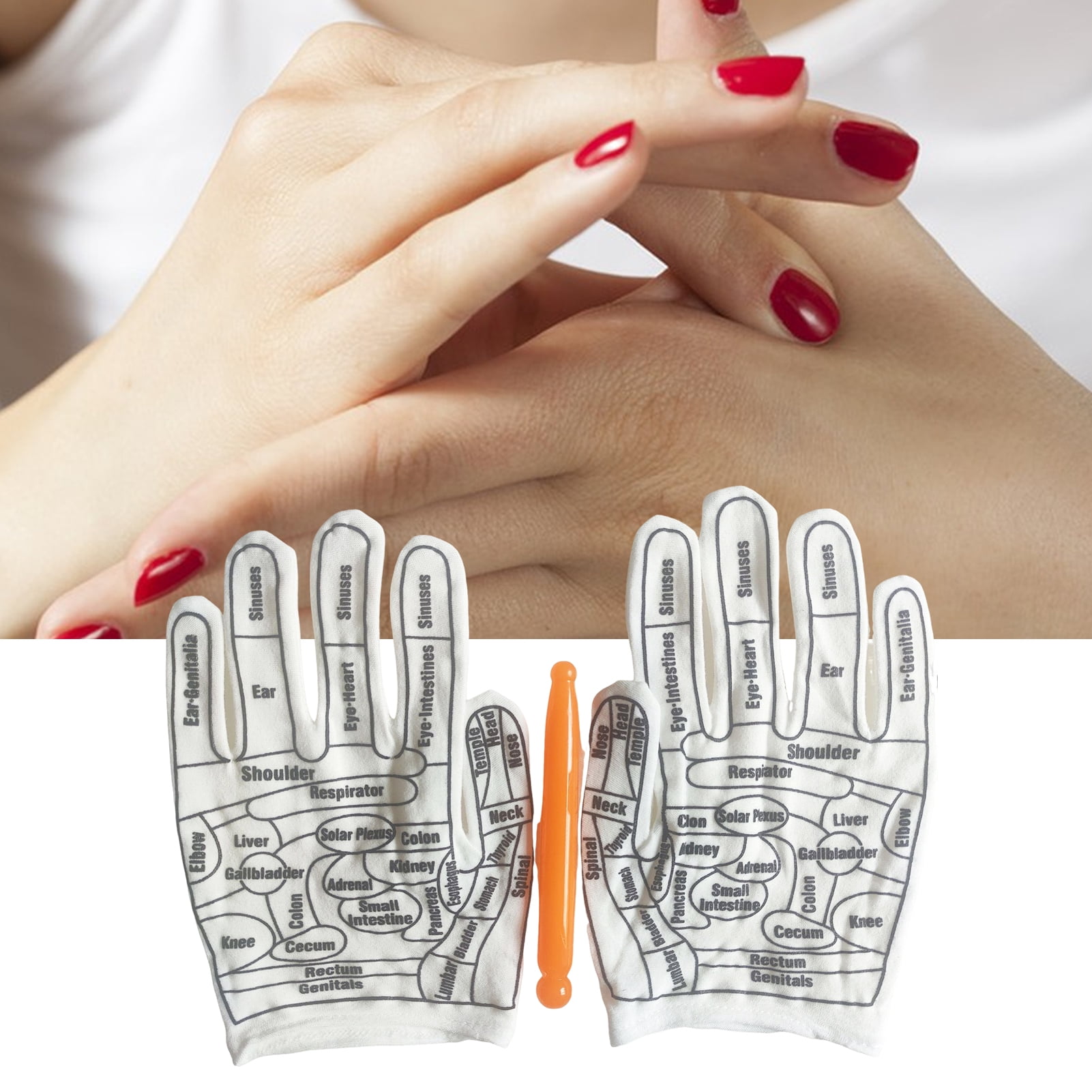 Demete Acupuncture Gloves with Massage Wands Reflexology Hand Care ...