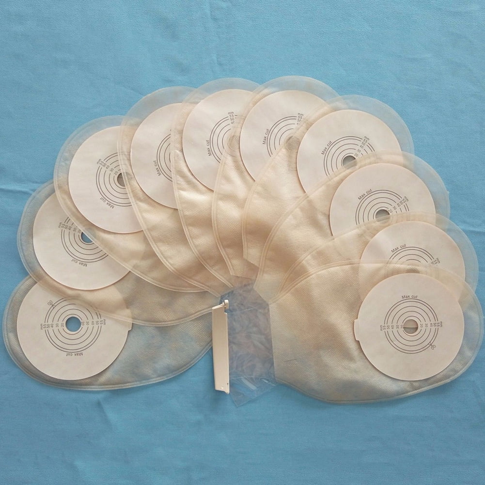Demete Colostomy Bag 10pcs Drainable Ostomy Stoma Cut To Fit Clamps One