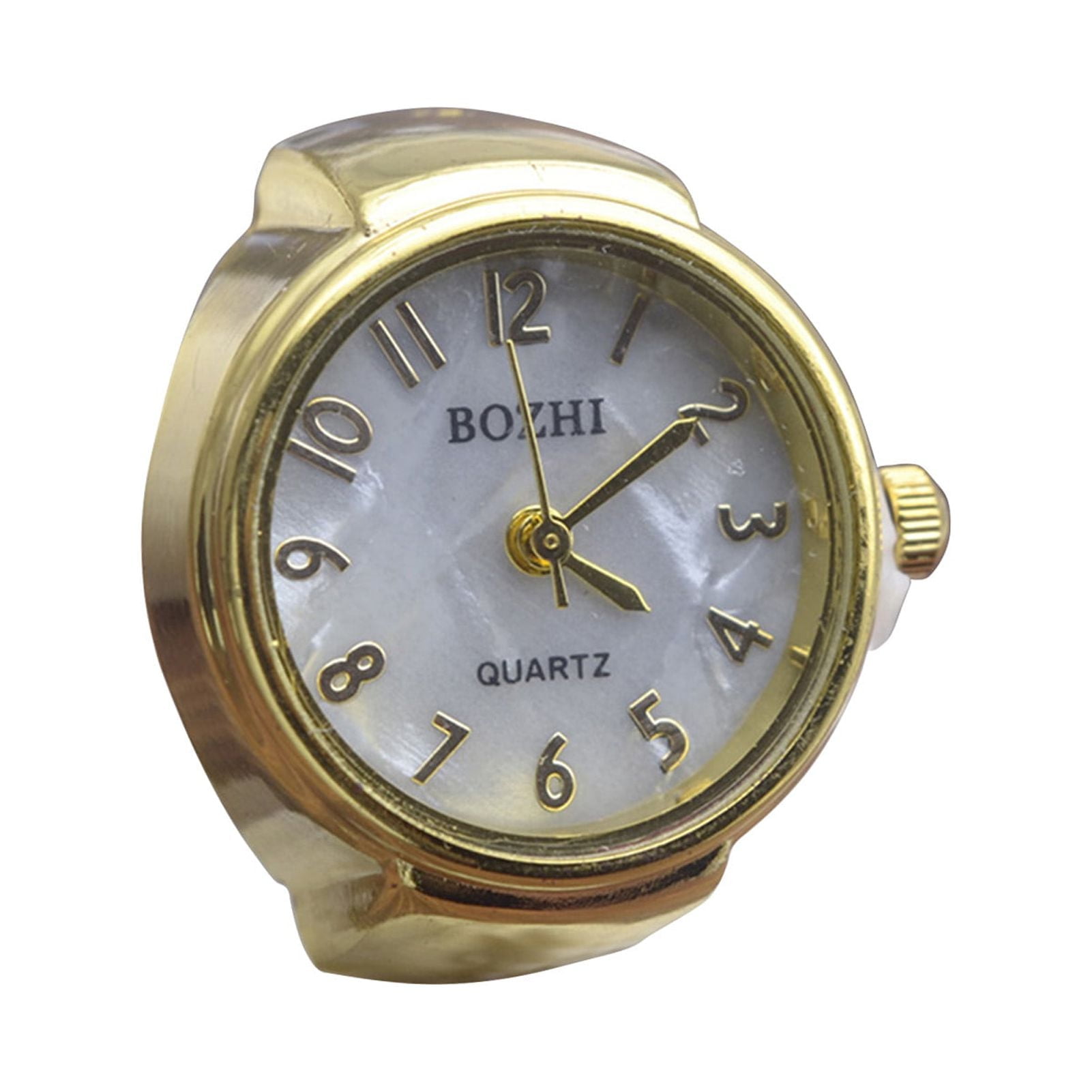 Demete Decorative Finger Watch Ring, Clear Dial Quartz Analog Jewelry ...