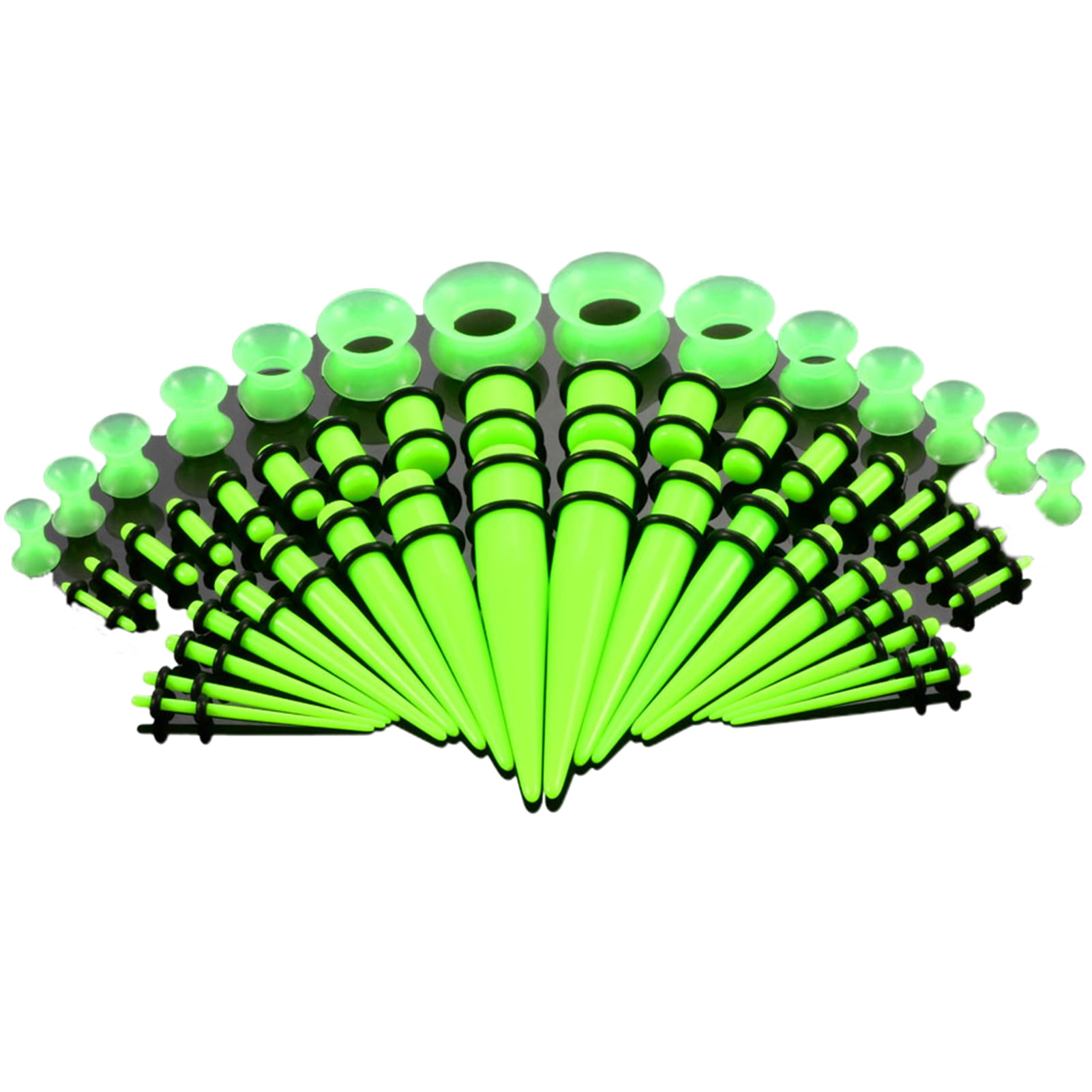 Demete Ear Stretcher Tunnel 50Pcs Ear Expander Double O-Rings Flared ...