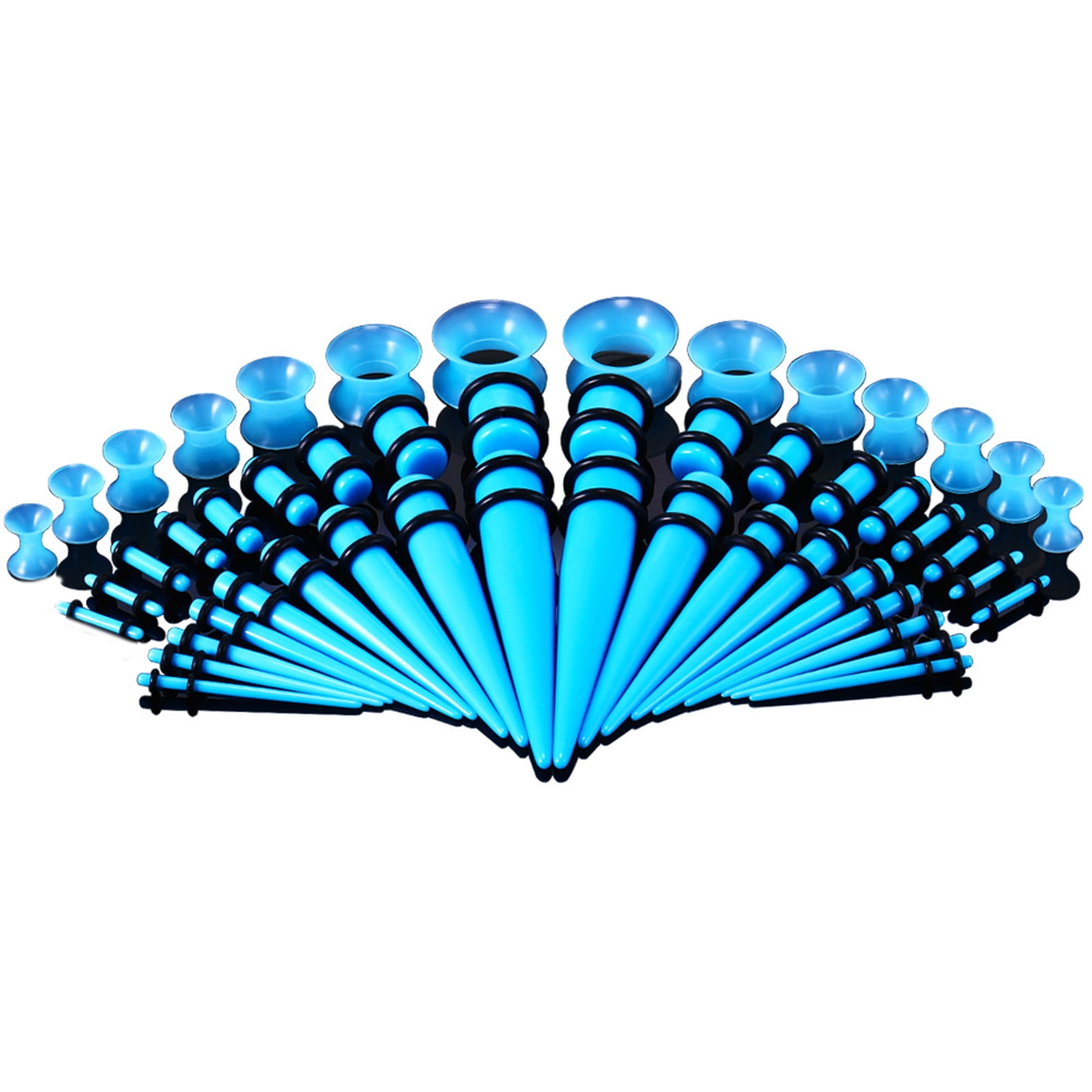 Demete Ear Stretcher Tunnel 50Pcs Ear Expander Double O-Rings Flared ...