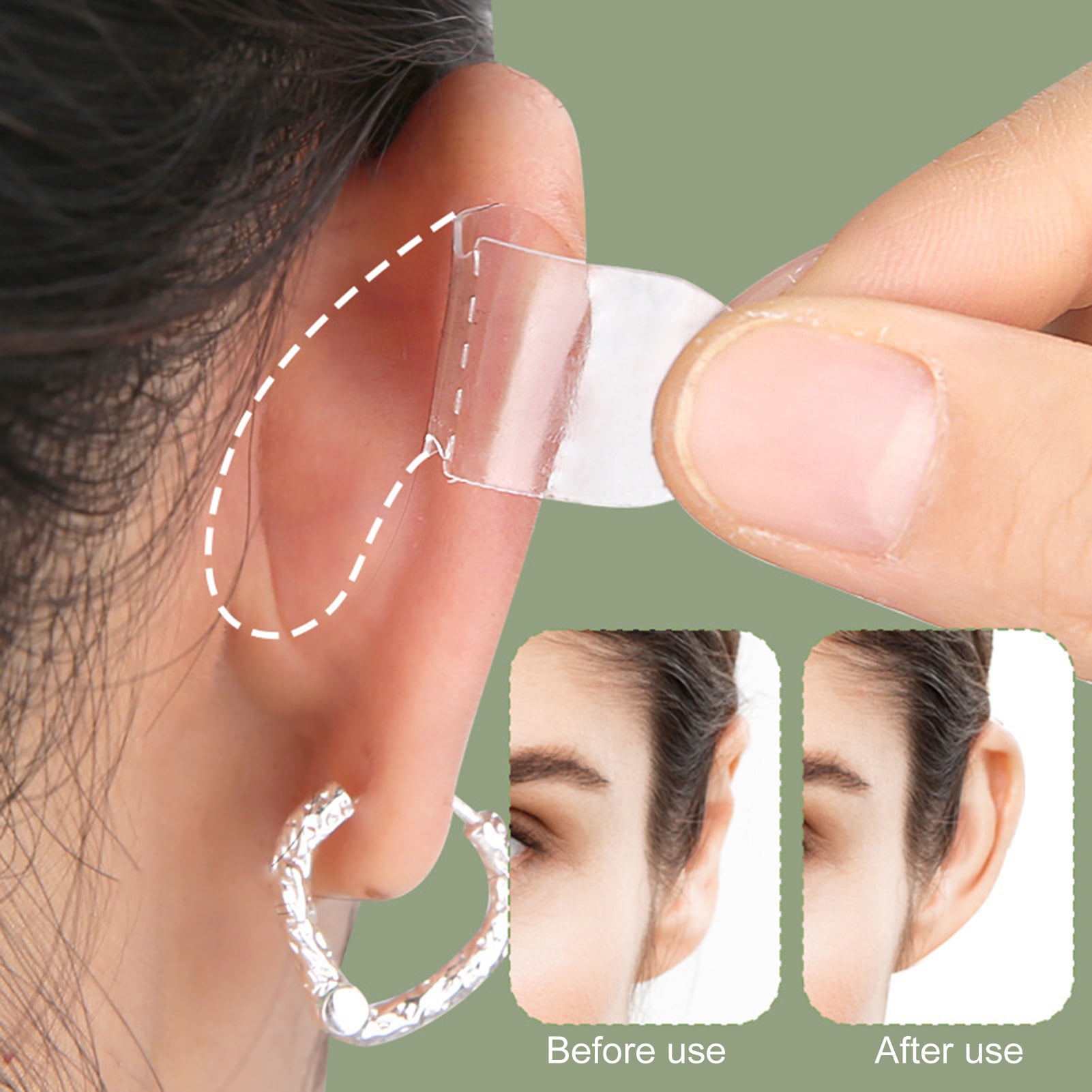 Demete Elf Ear Stickers TPU Ear Shaping Transparent Self-adhesive Skin ...